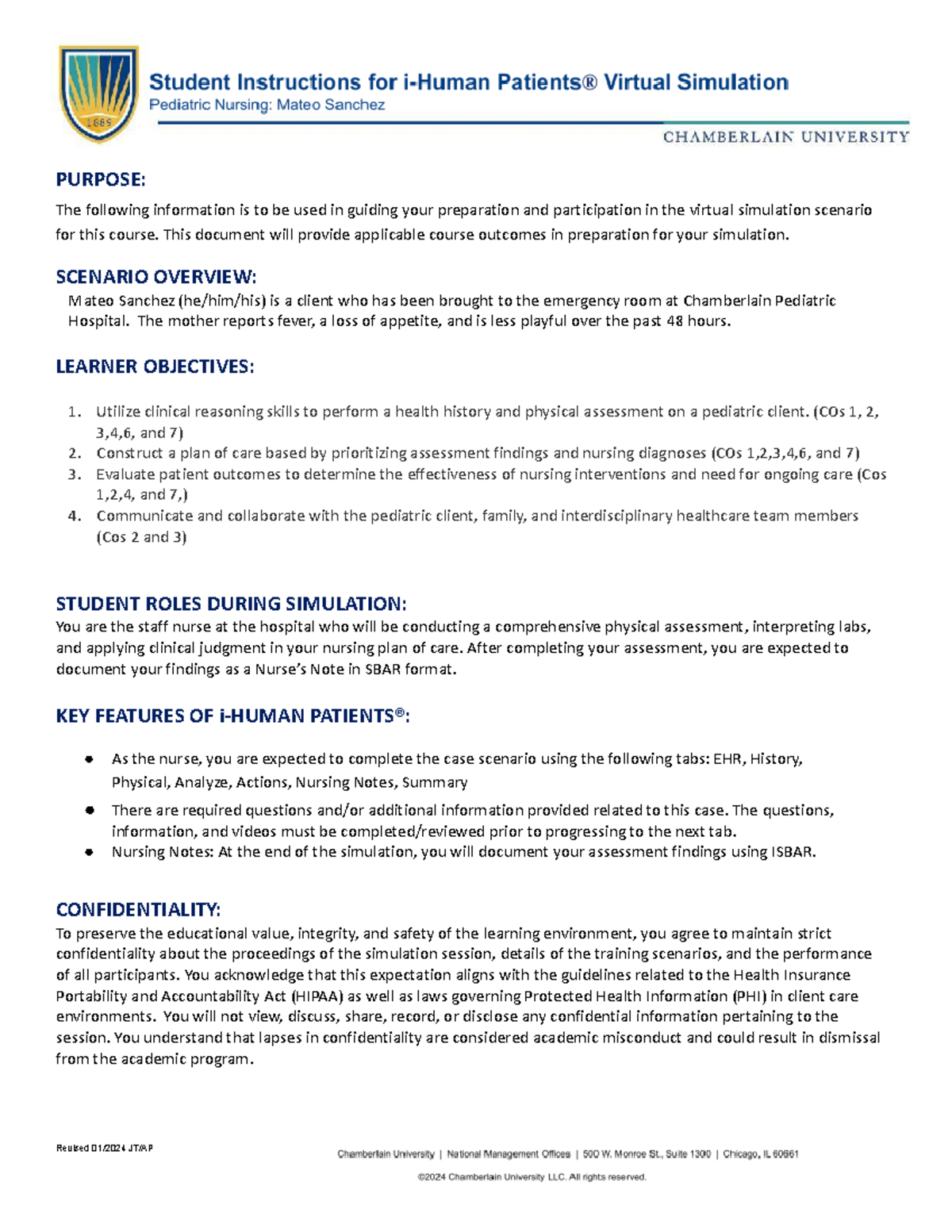 NR328 Virtual Simulation Prework: Mateo Sanchez Scenario Guide - Studocu