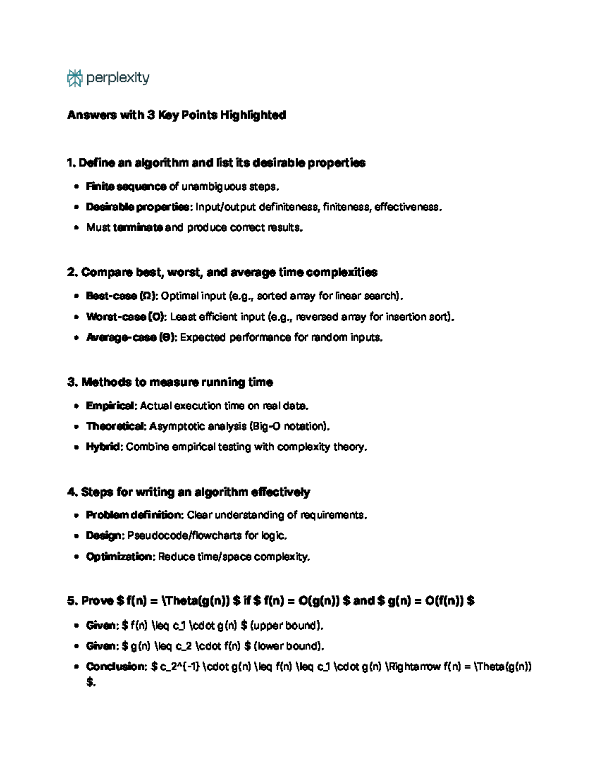CS101: Key Algorithm Concepts with 3 Highlights for Quick Revision - Studocu