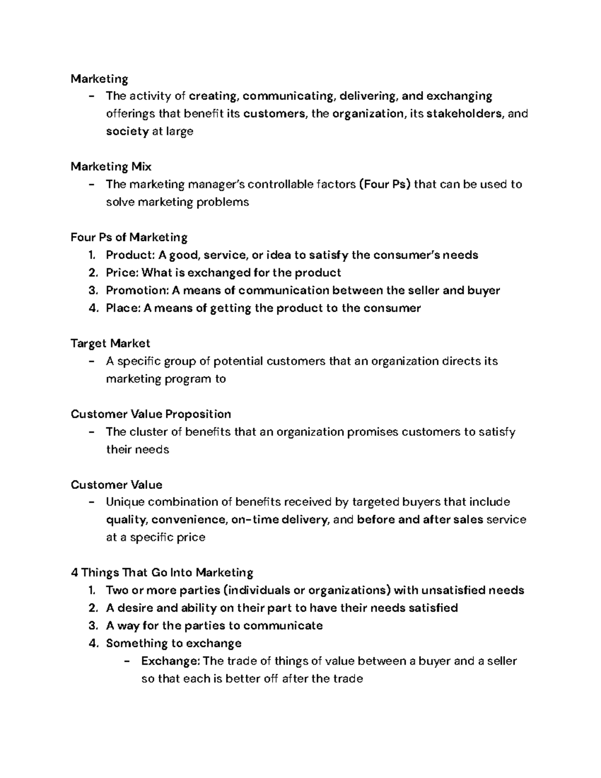 Midterm 1 Study Guide: Key Concepts in Marketing - Studocu