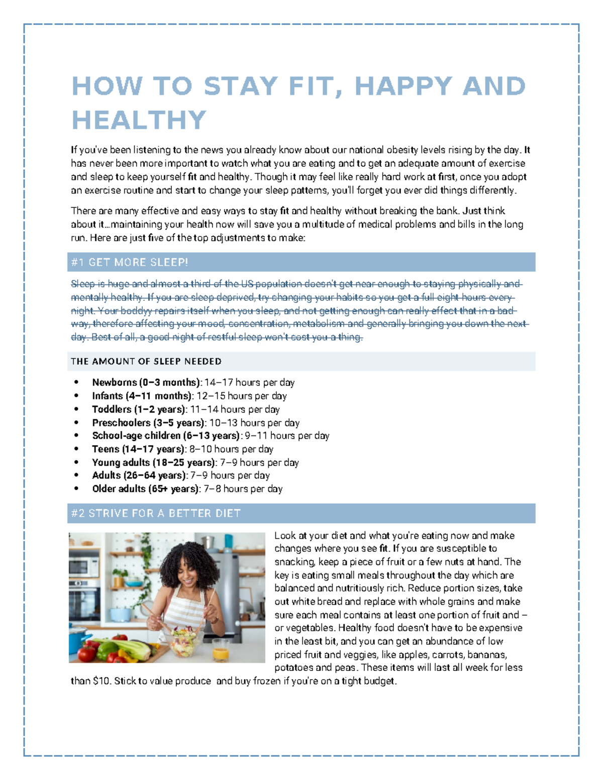 How to Stay Fit, Happy, and Healthy: Tips for a Better Lifestyle - Studocu