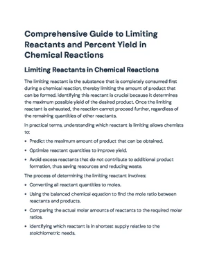 Limiting Reactants - Study Notes & Assignments - Studocu