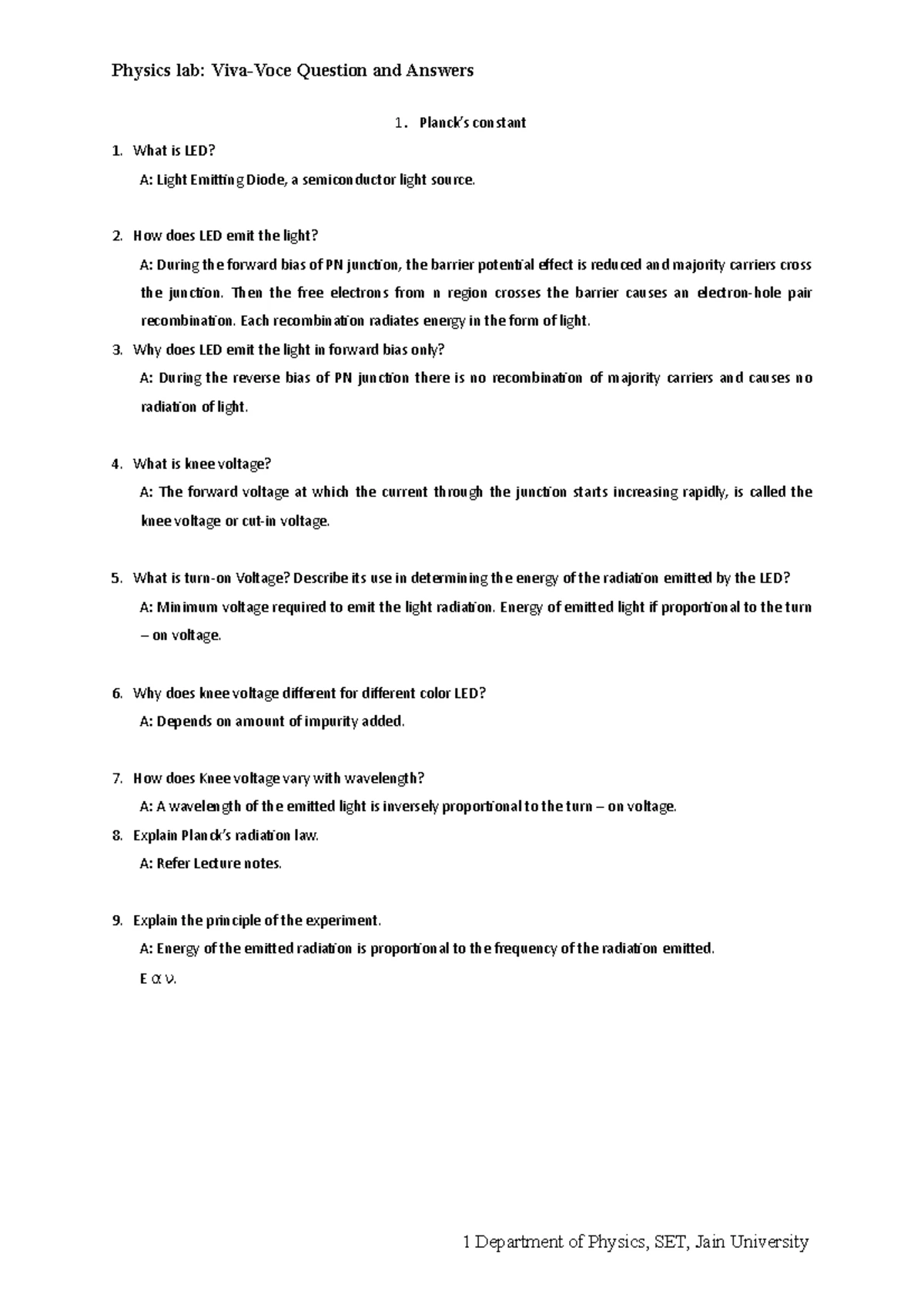 Physics Lab viva questions Band gap of semiconductor - 1. Band gap of ...