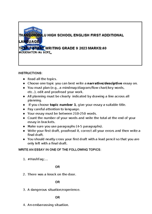 TASK 2 Longer Transactinal TEXT - 1 THANDOKHULU HIGH SCHOOL ENGLISH ...