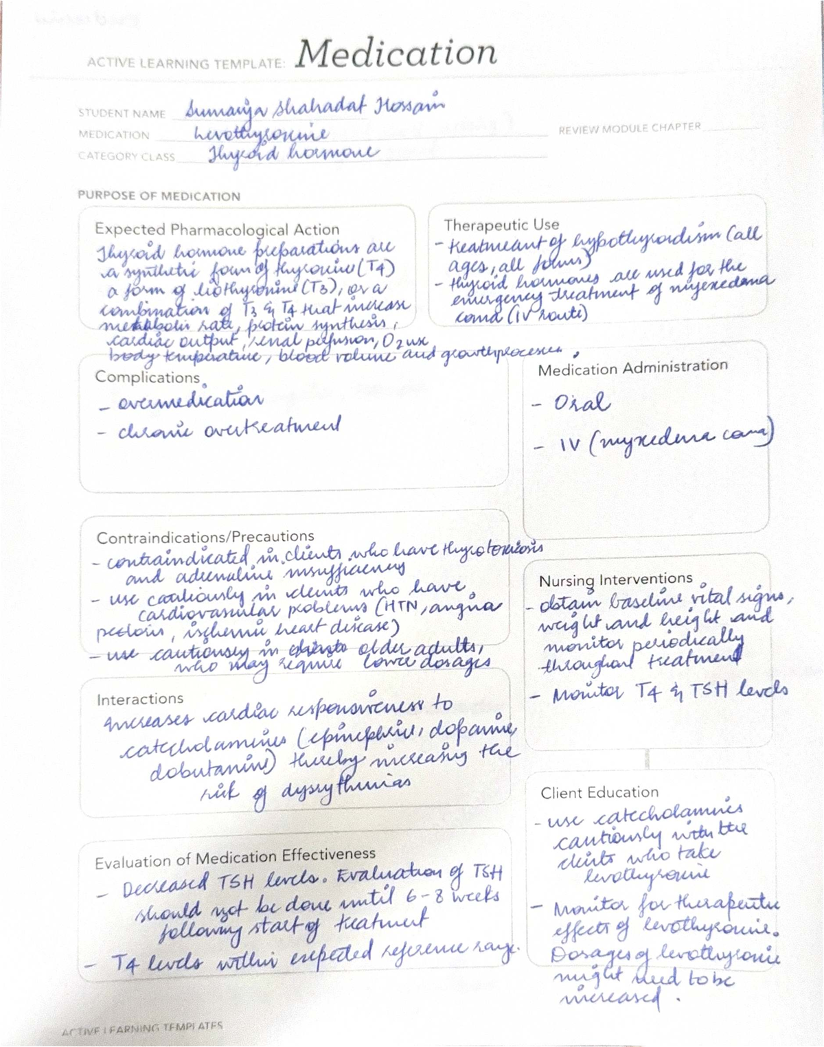 ACTIVE LEARNING TEMPLATE: Endocrine Module - Thyroid Hormones - Studocu