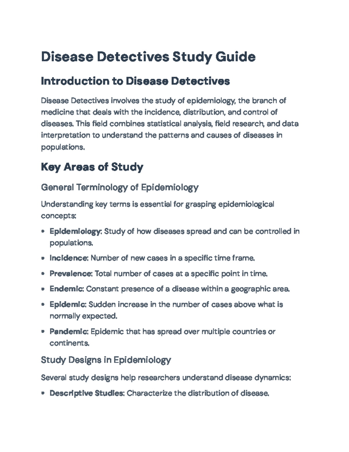 Epidemiology Essentials: Disease Detectives Study Guide for Students ...