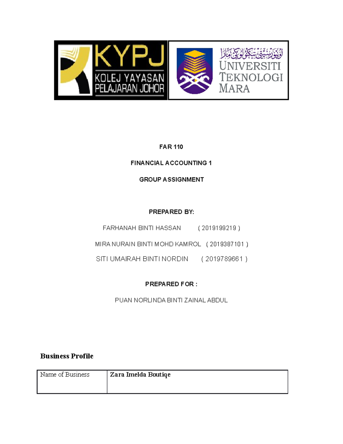 Group Assignment 1 - Financial Accounting FAR 110 Analysis - Studocu