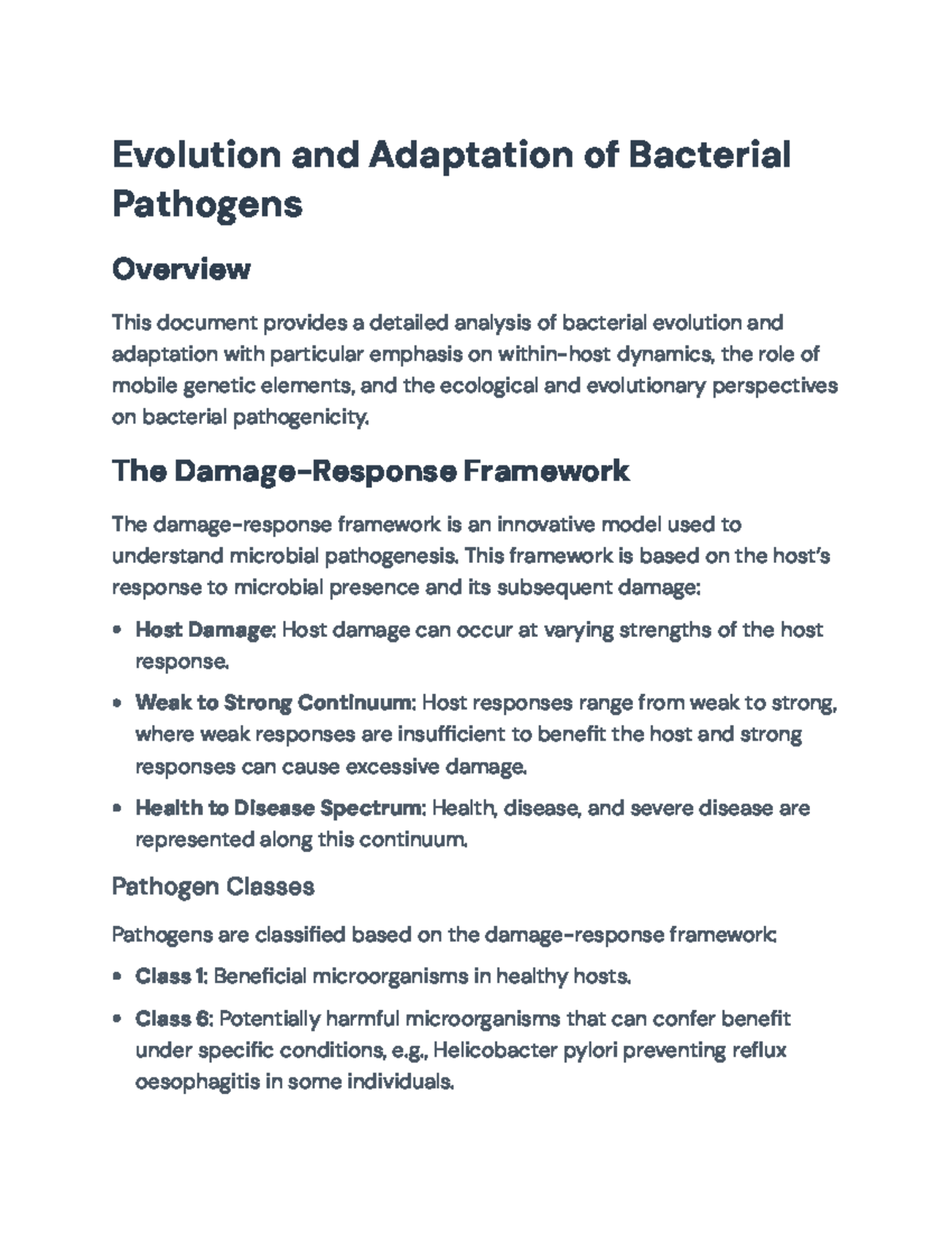 Evolution and Adaptation of Bacterial Pathogens: Insightful Analysis ...