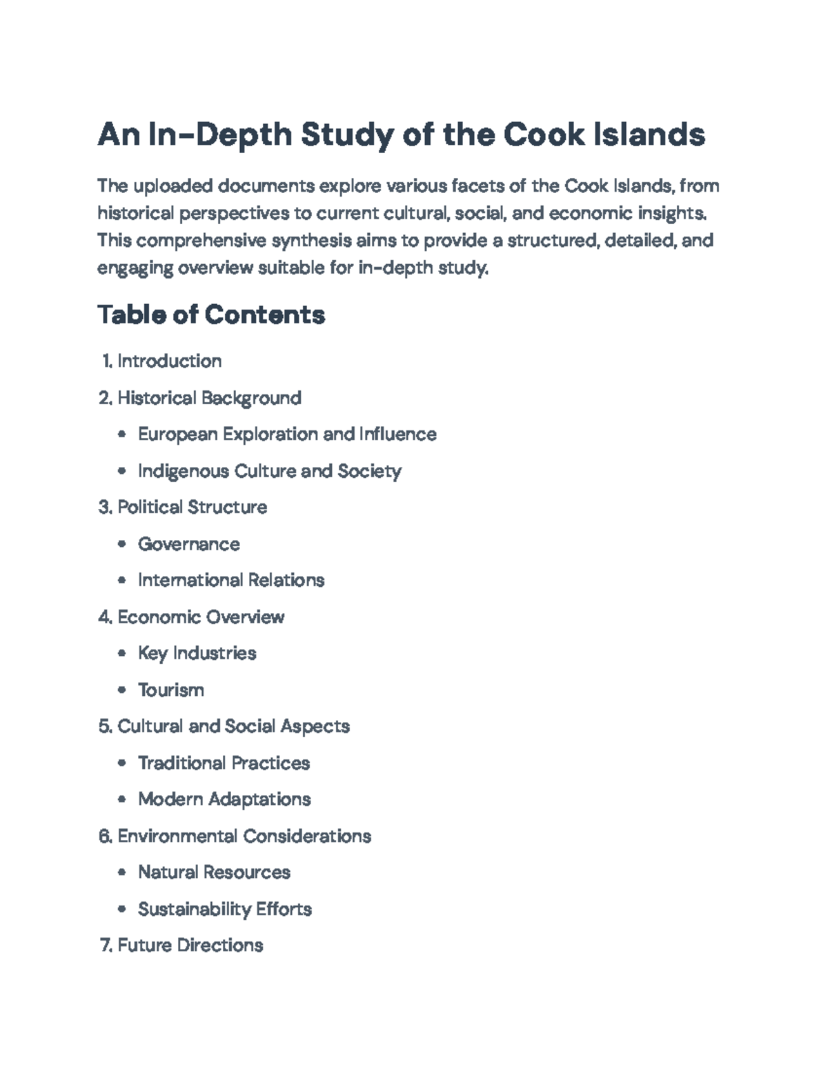 Comprehensive Overview of the Cook Islands: History, Culture, and ...