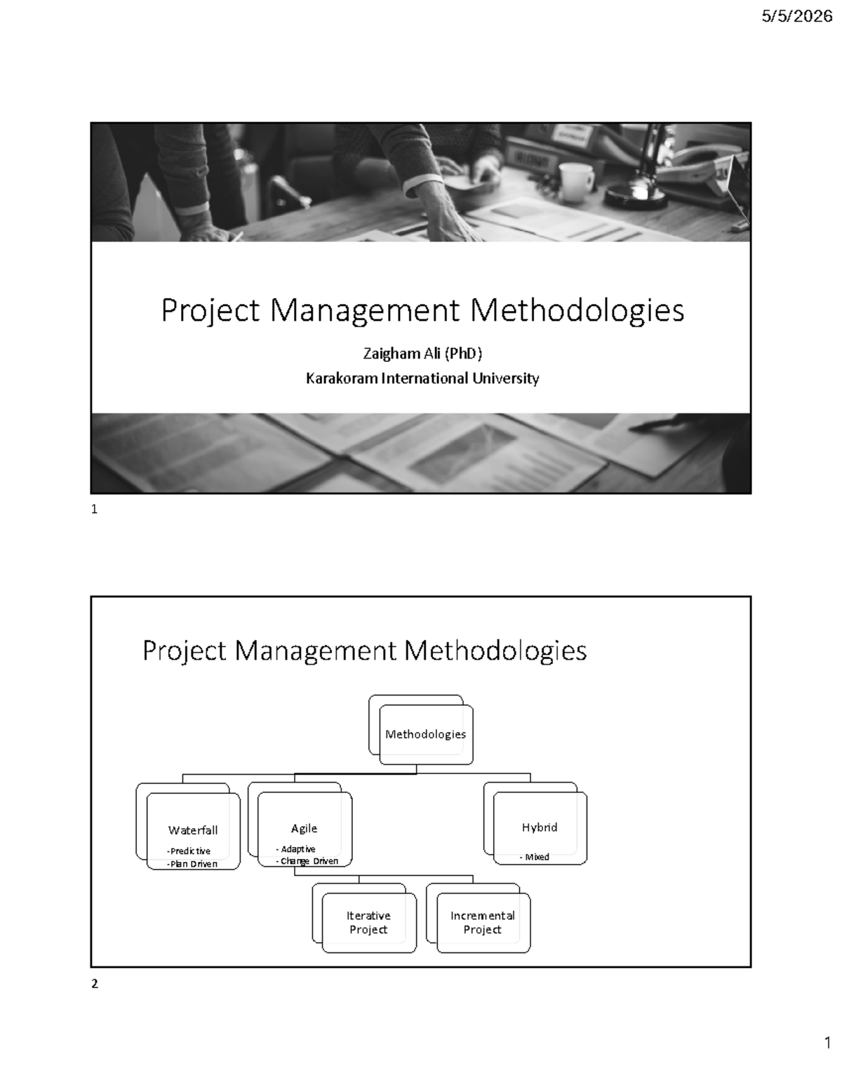 Project Management Methodologies: Waterfall vs Agile Analysis - Studocu
