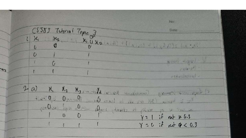 CS583 Tutorial Topic 3 Notes and Analysis - Studocu