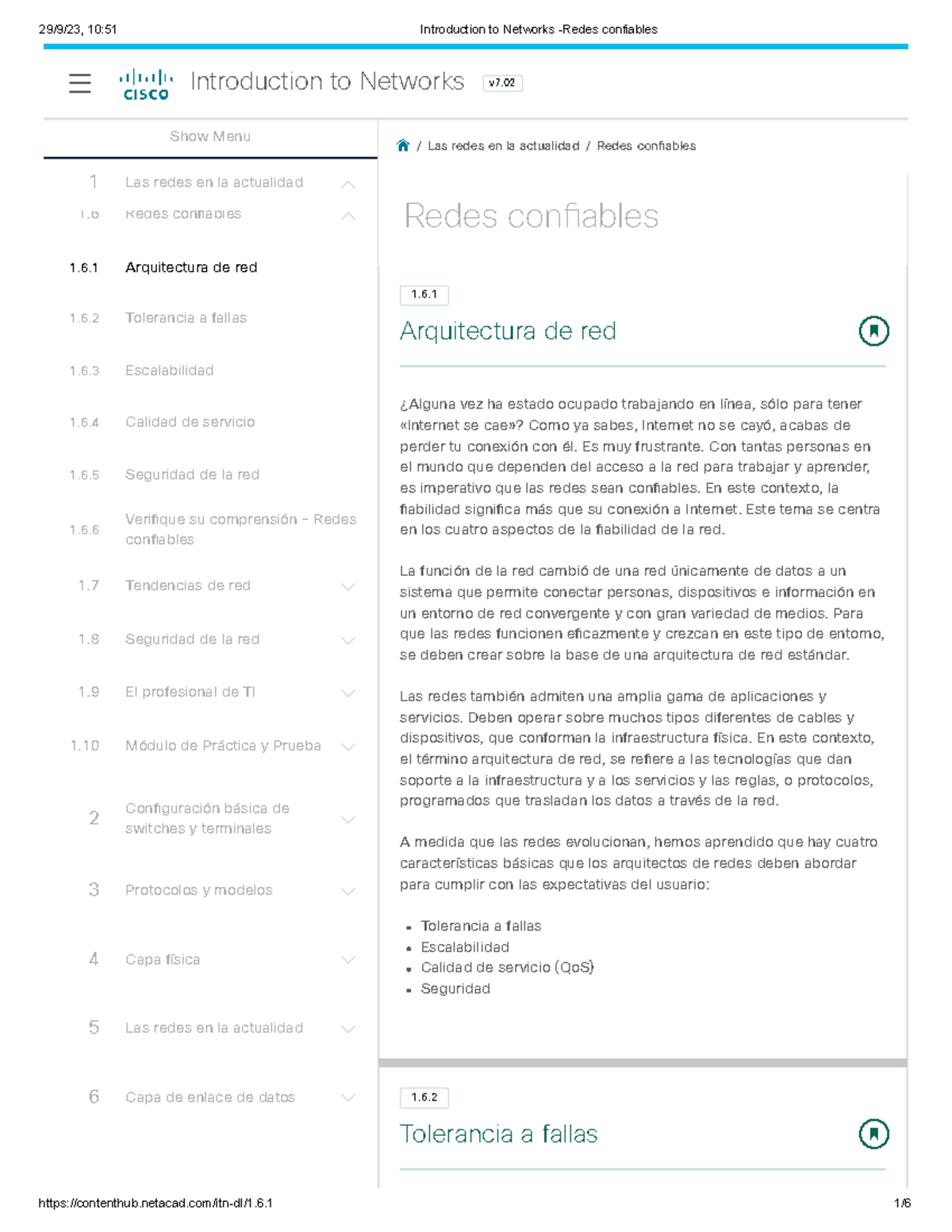 1.6 Redes Confiables: Arquitectura, Tolerancia y Seguridad en la Red ...