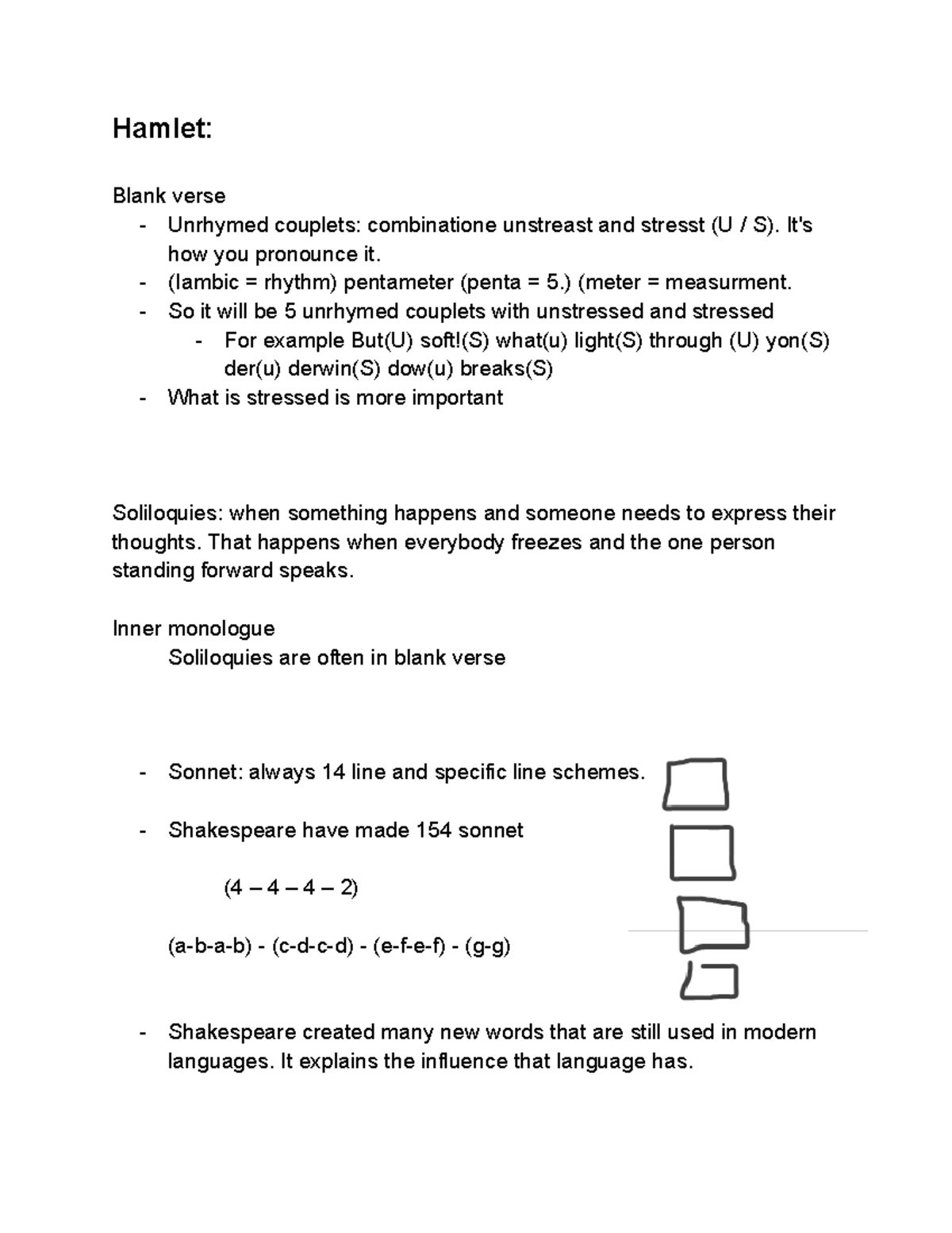 Hamlet English Notes: Blank Verse, Soliloquies & Exam Tips (ENG 101 ...