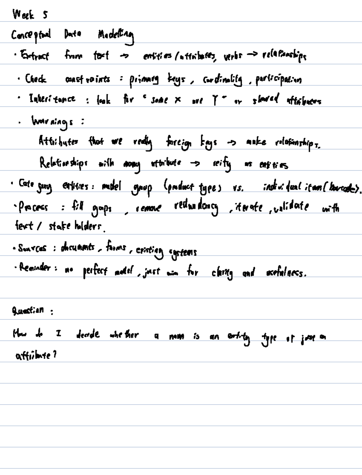 Week 5 Lecture Notes on Conceptual Data Modelling (ISYS2120) - Studocu