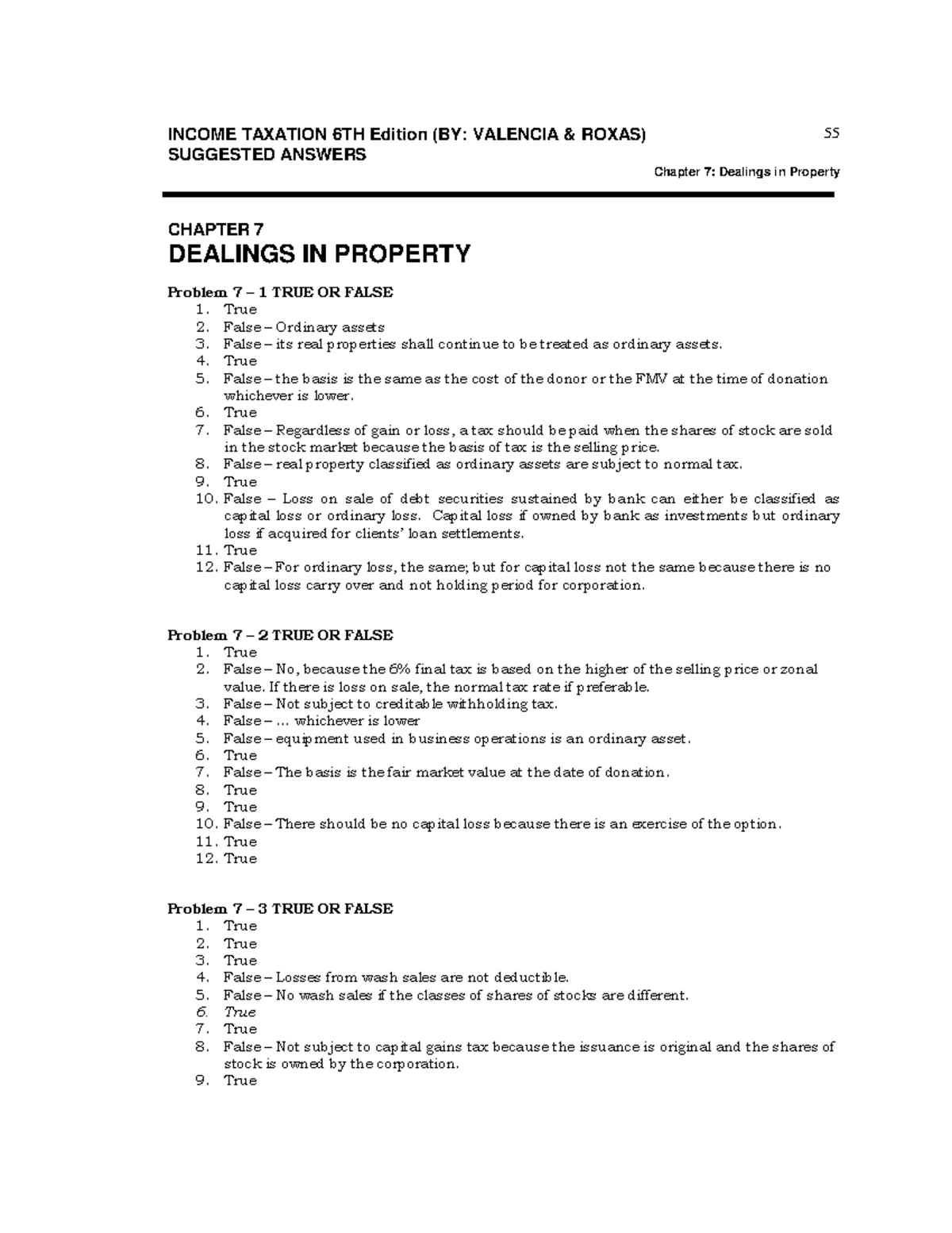 INCOME TAXATION 6TH Edition (VALENCIA ROXAS) Suggested Answers for ...
