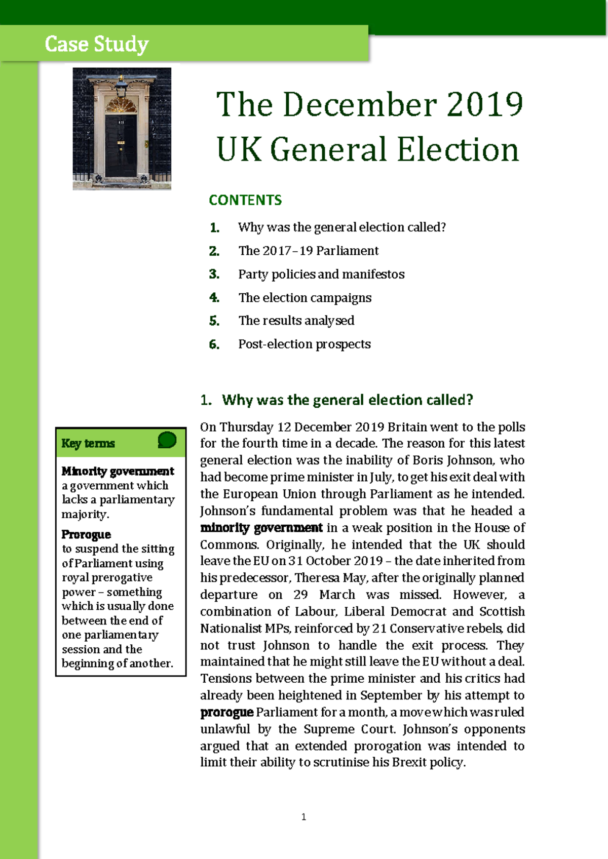 A Level Politics 2019 UK General Election Case Study Analysis - Studocu