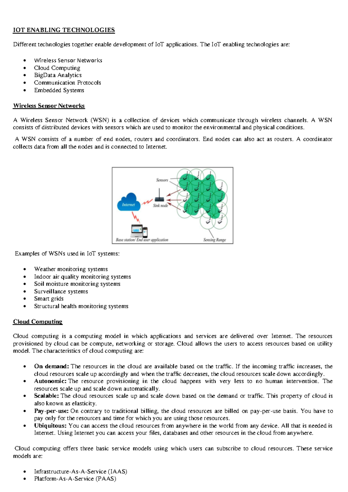 M-1 IOT Enabling Technologies - IOT ENABLING TECHNOLOGIES Different ...