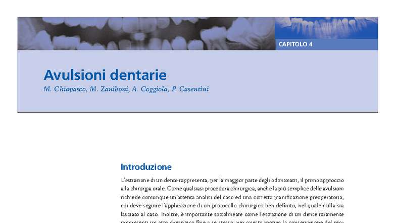 CAPITOLO 4: Avulsioni Dentarie - Manuale Illustrato di Chirurgia Orale ...