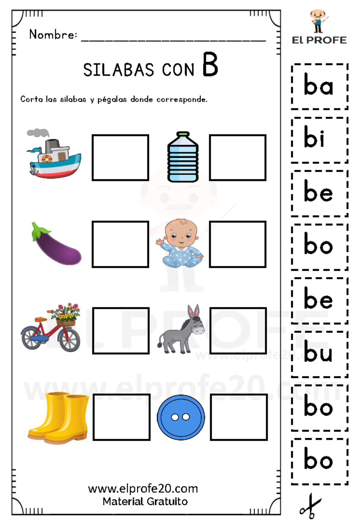 Cuadernillo ejercicios silabas simples elprofe 20 - elprofe20 SILABAS ...