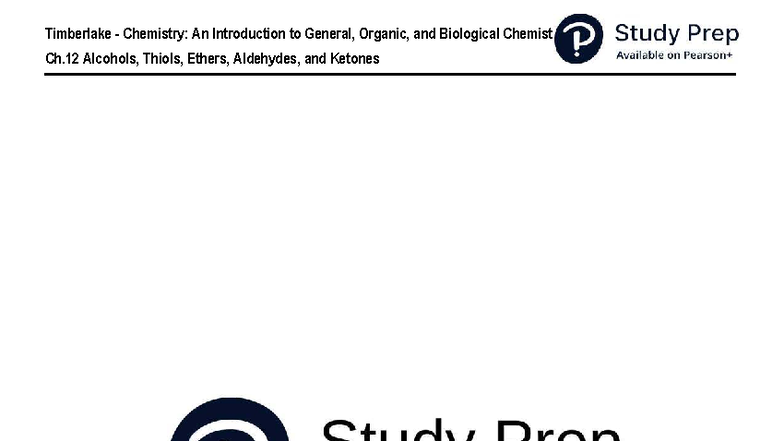Timberlake Chemistry: Ch.12 Alcohols, Thiols, Ethers, Aldehydes ...