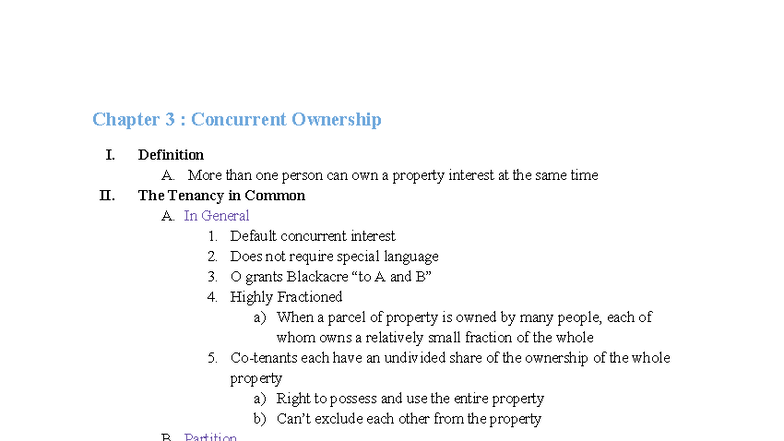 Chapter 3: Concurrent Ownership - Tenancy in Common & Joint Tenancy ...