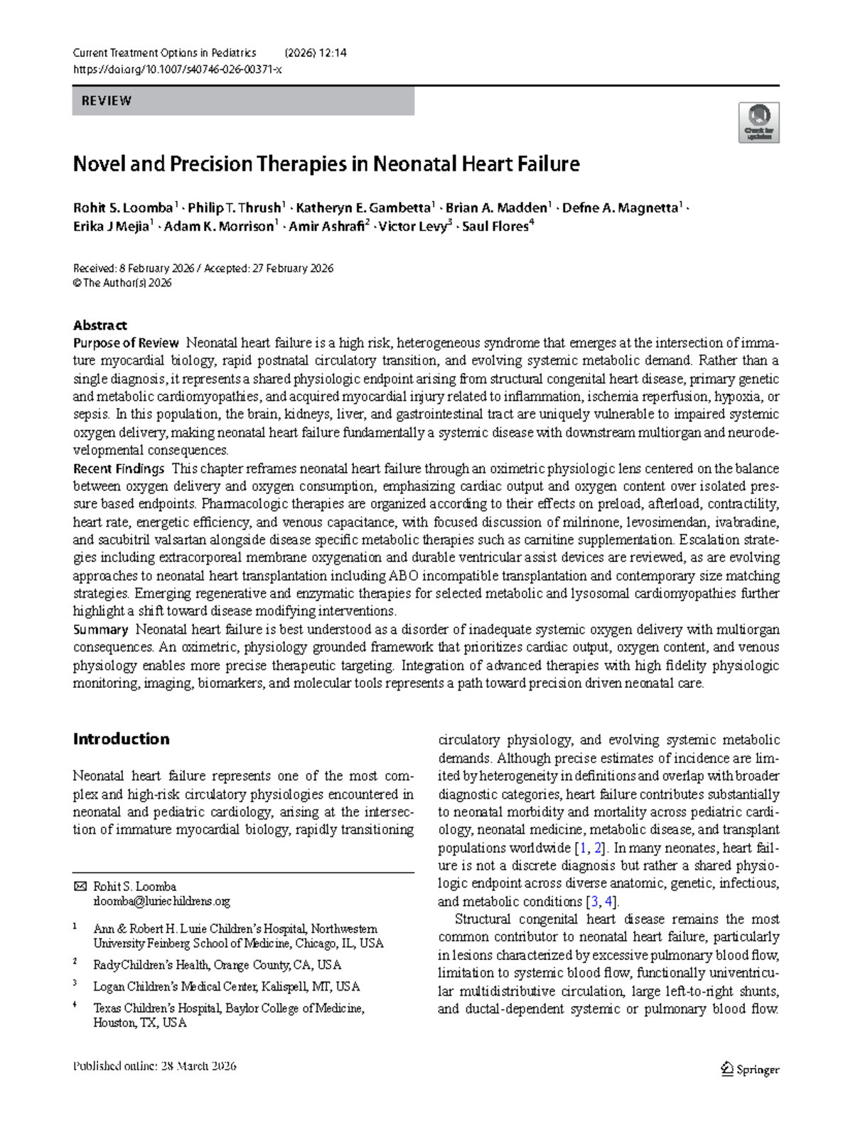 Terapias de Precisión en Falla Cardíaca Neonatal (Pediatría 2026) - Studocu