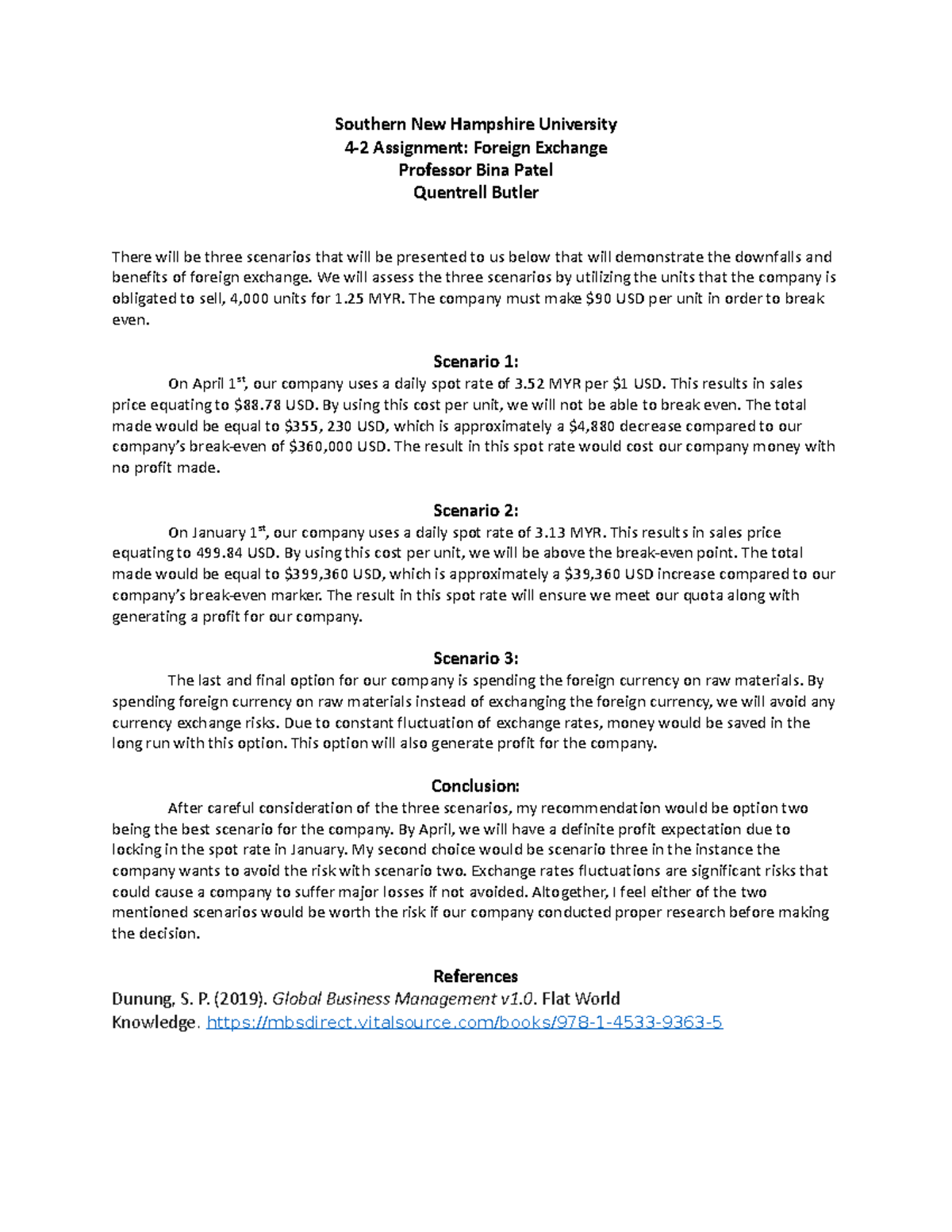 INT 220 Module 4 Assignment: Analyzing Foreign Exchange Scenarios - Studocu