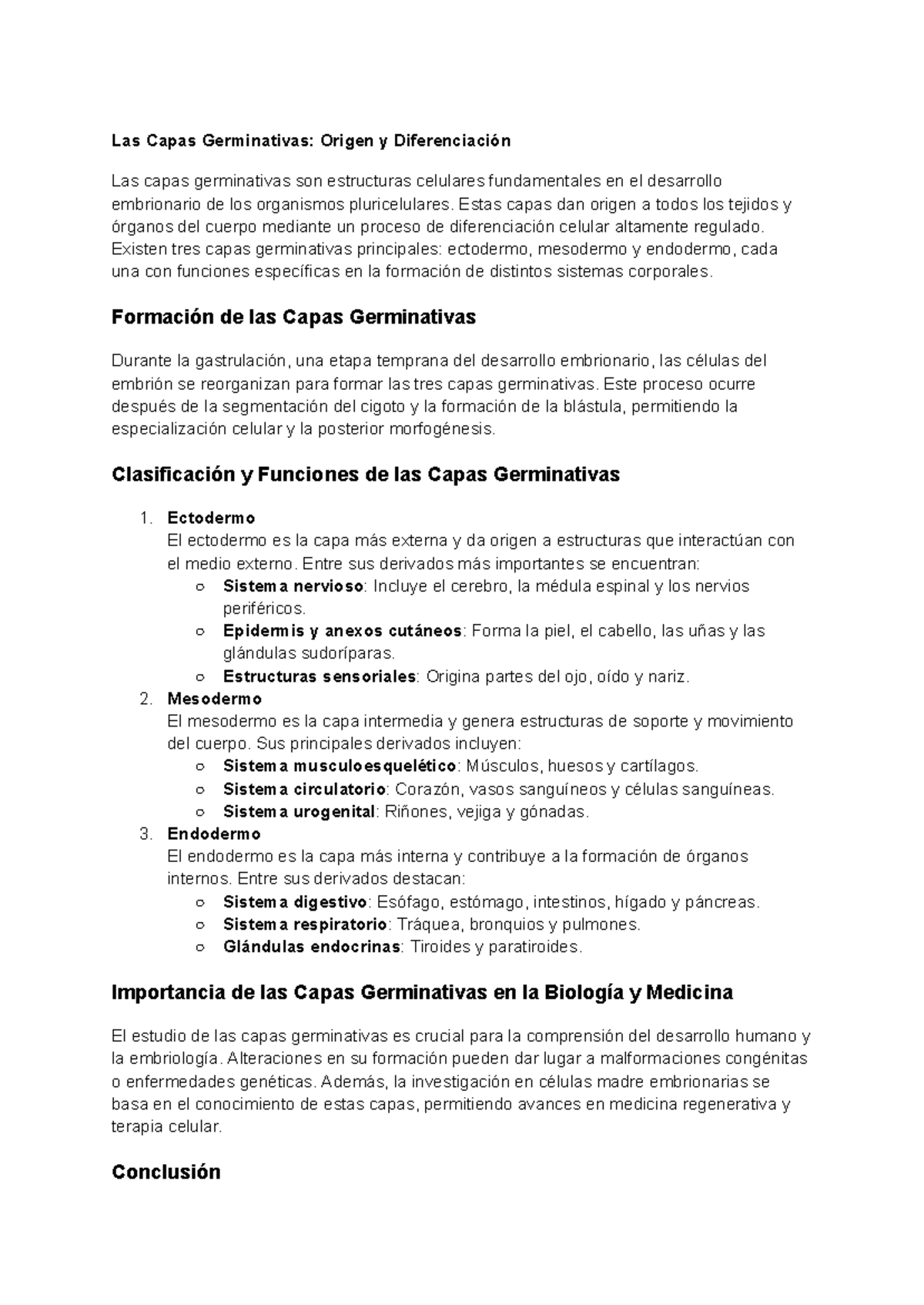 Capas Germinativas y su Rol en el Desarrollo Embrionario: Ectodermo ...