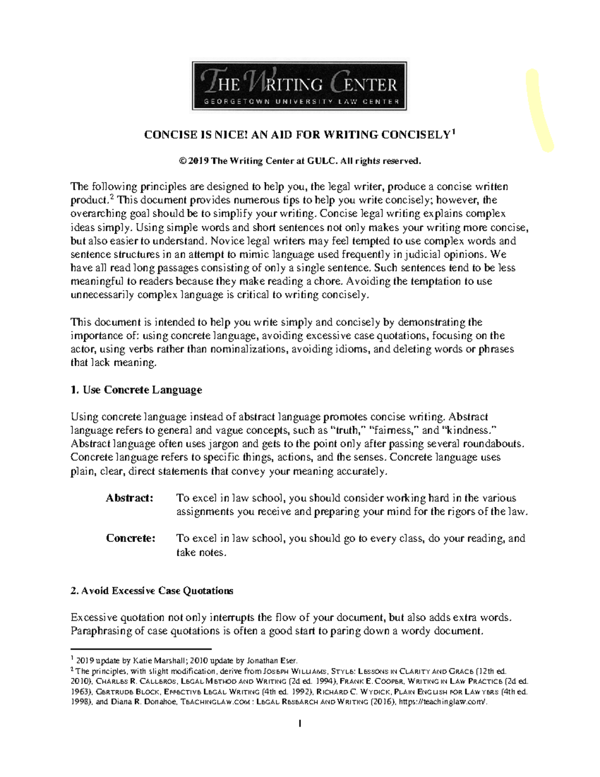 GULC Legal Writing Aid: Tips for Concise Expression - Studocu