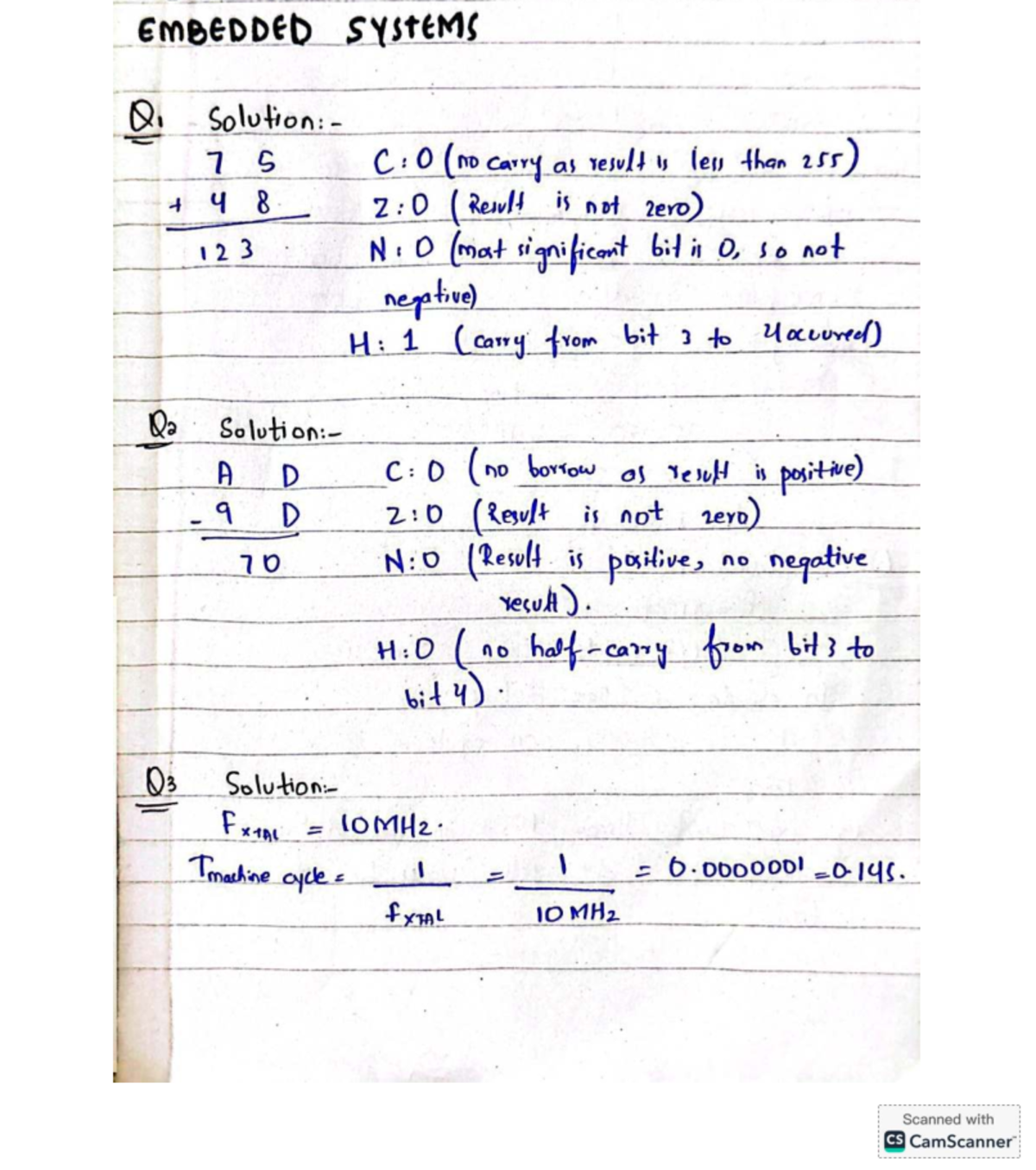 Embedded Systems Q&A: Carry, Zero, and Delay Cycles Analysis - Studocu