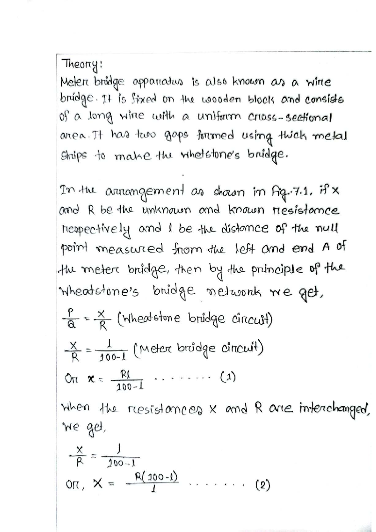 Experiment 7: Meter Bridge Apparatus and Wheatstone Circuit Analysis ...