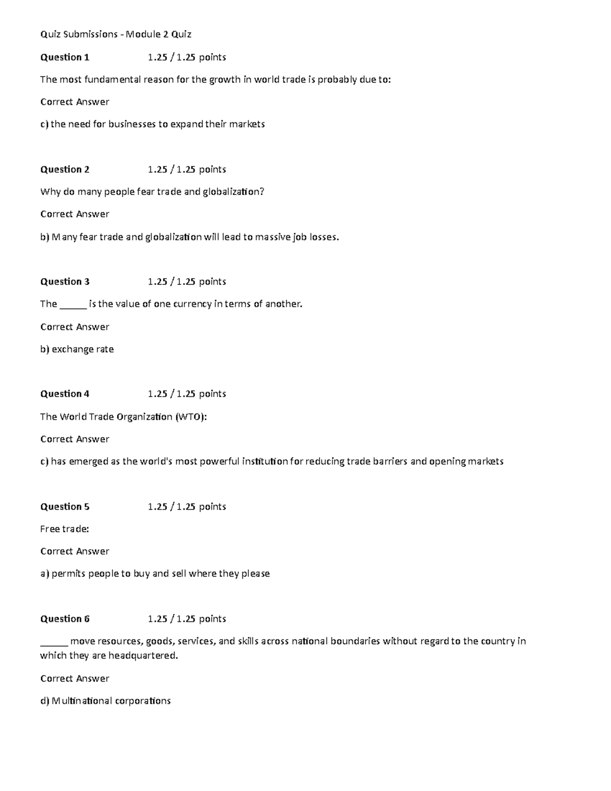Module 2 Quiz Answers - BUS 100 Quiz Submissions Guide - Studocu