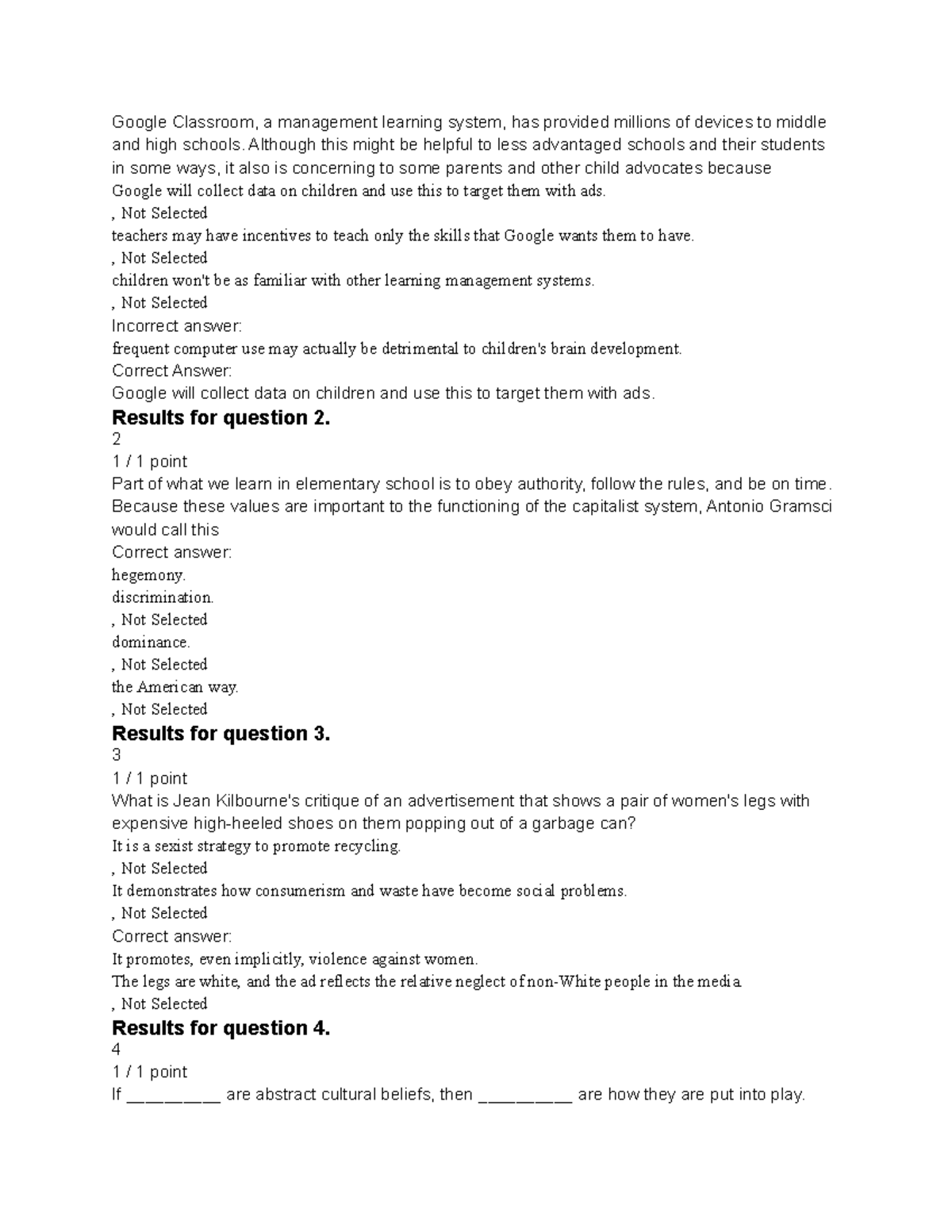 Ch. 3 & 4 Quiz: Examining Google Classroom & Cultural Norms - Studocu