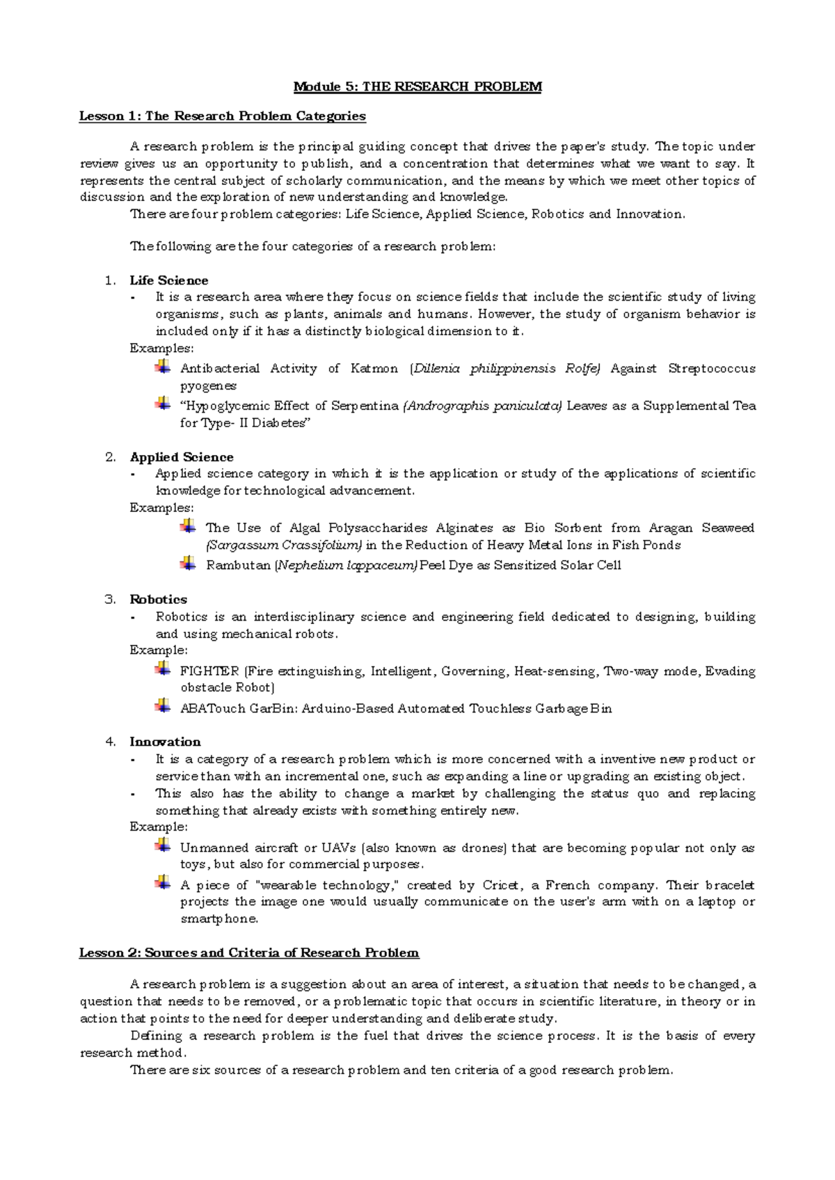 Q1 module 5 - grade 8 research for ste students - Module 5: THE ...