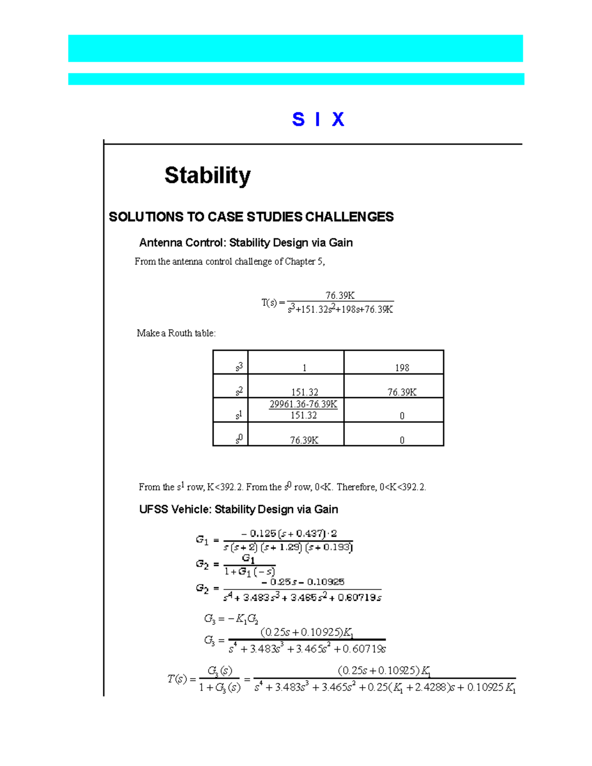 Chapter 6 Solutions Manual: Control Systems Engineering (CSE) Stability ...