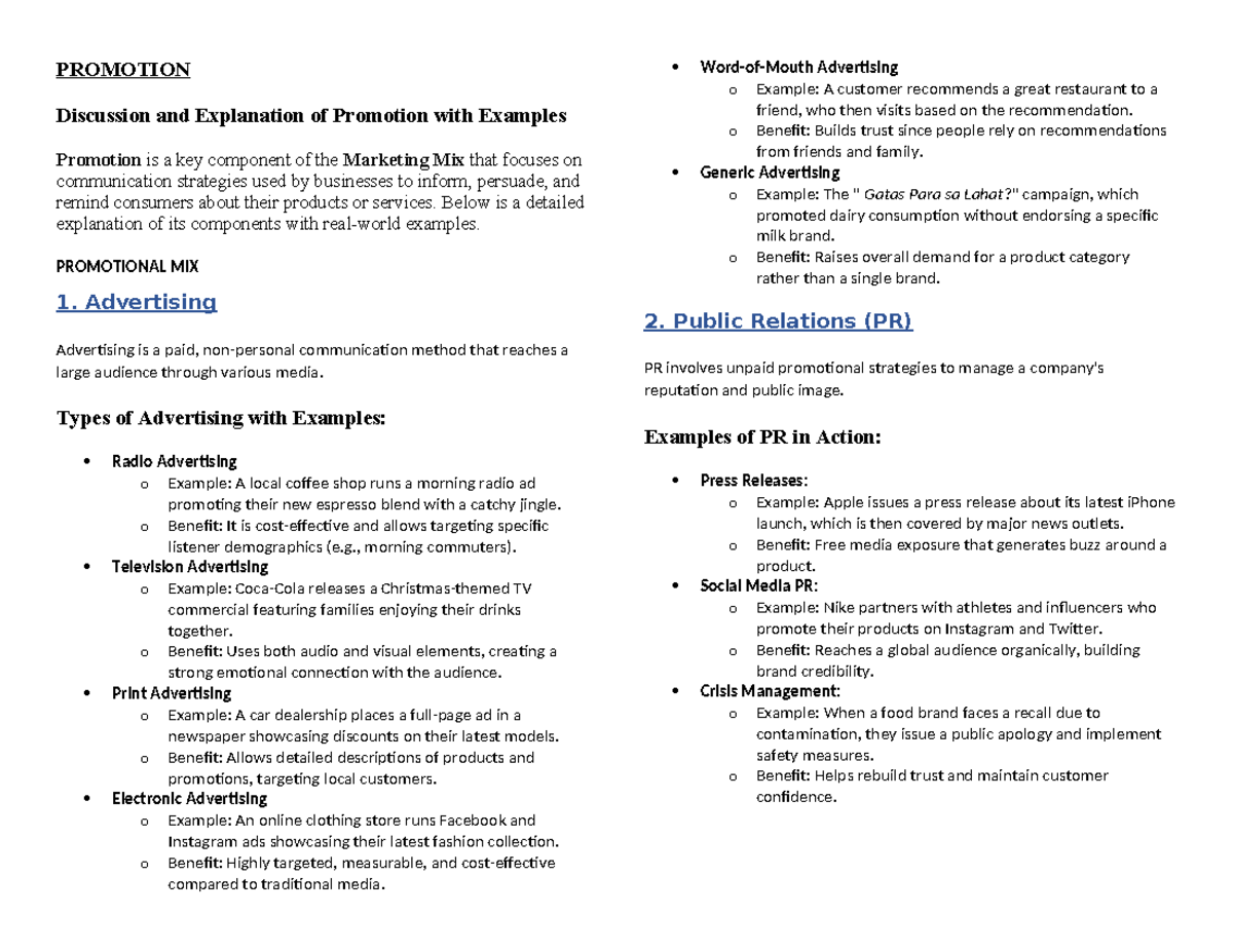 Promotion (EDU 101): Comprehensive Overview of Marketing Strategies ...