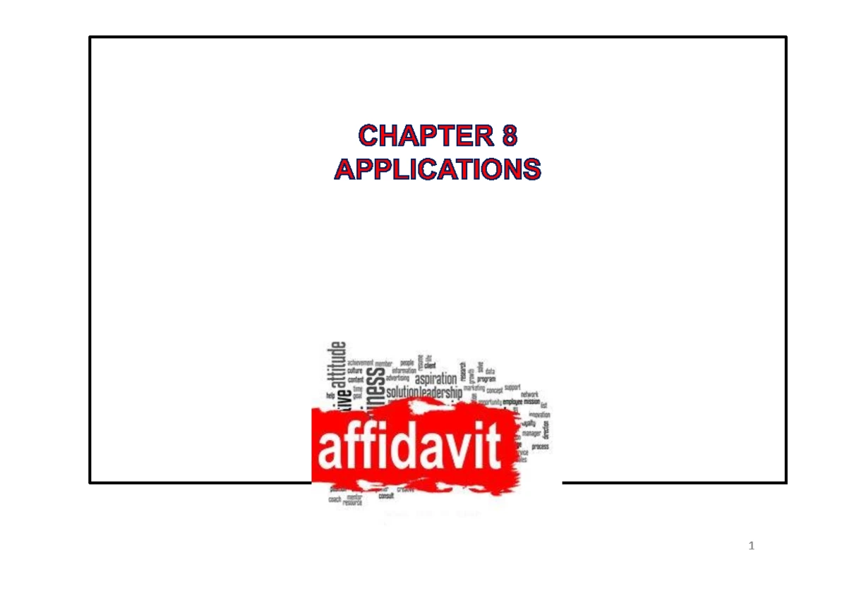 Chapter 8 summary - CHAPTER 8 The Application Procedure Introduction ...