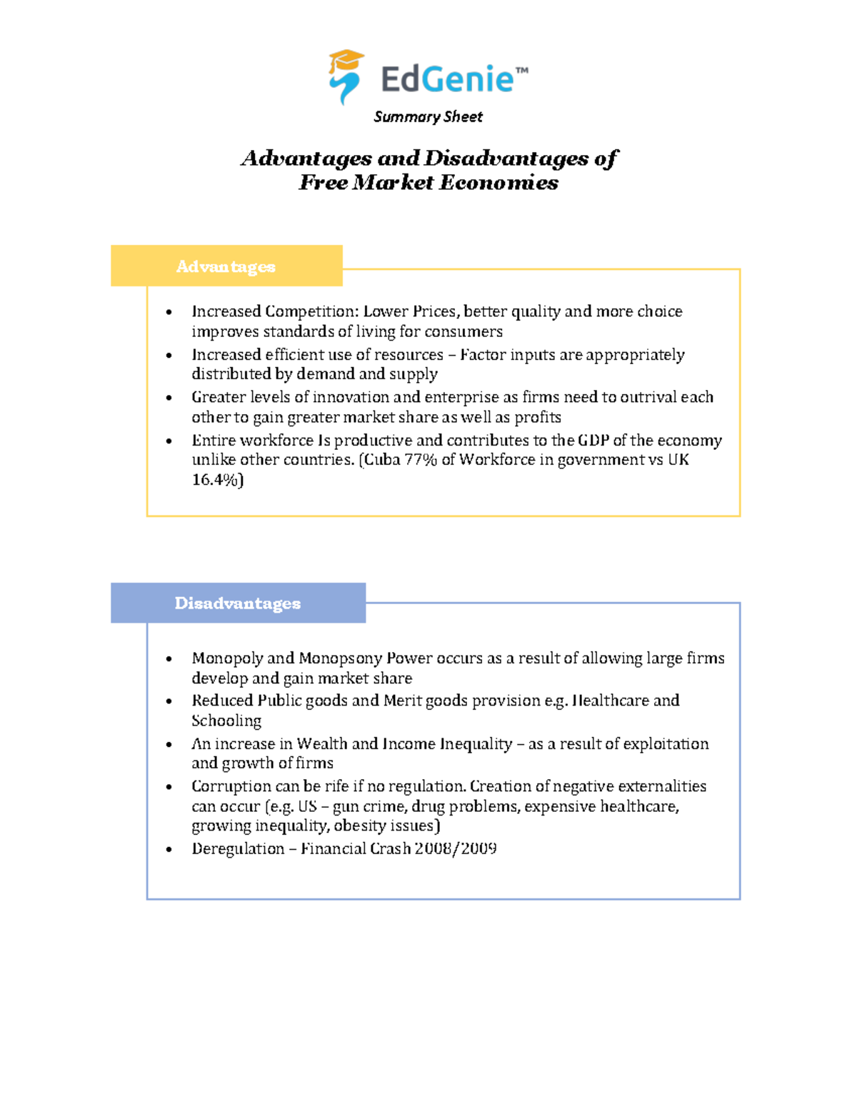 Advantages and Disadvantages of Free Market Economies: An Analysis ...