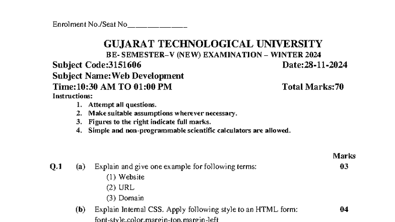 Web Development Exam 3151606 - Winter 2024 Guide - Studocu