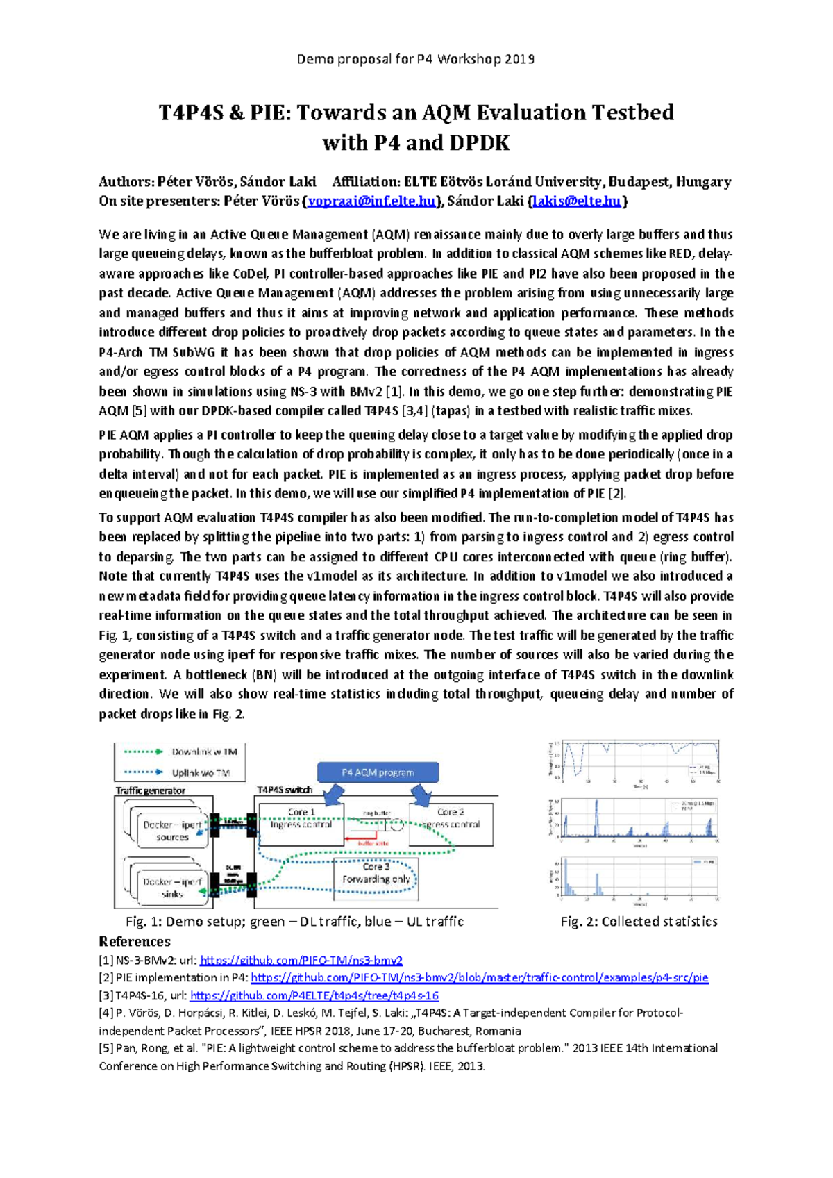 Demo Proposal for P4 Workshop 2019: AQM Evaluation with T4P4S - Studocu