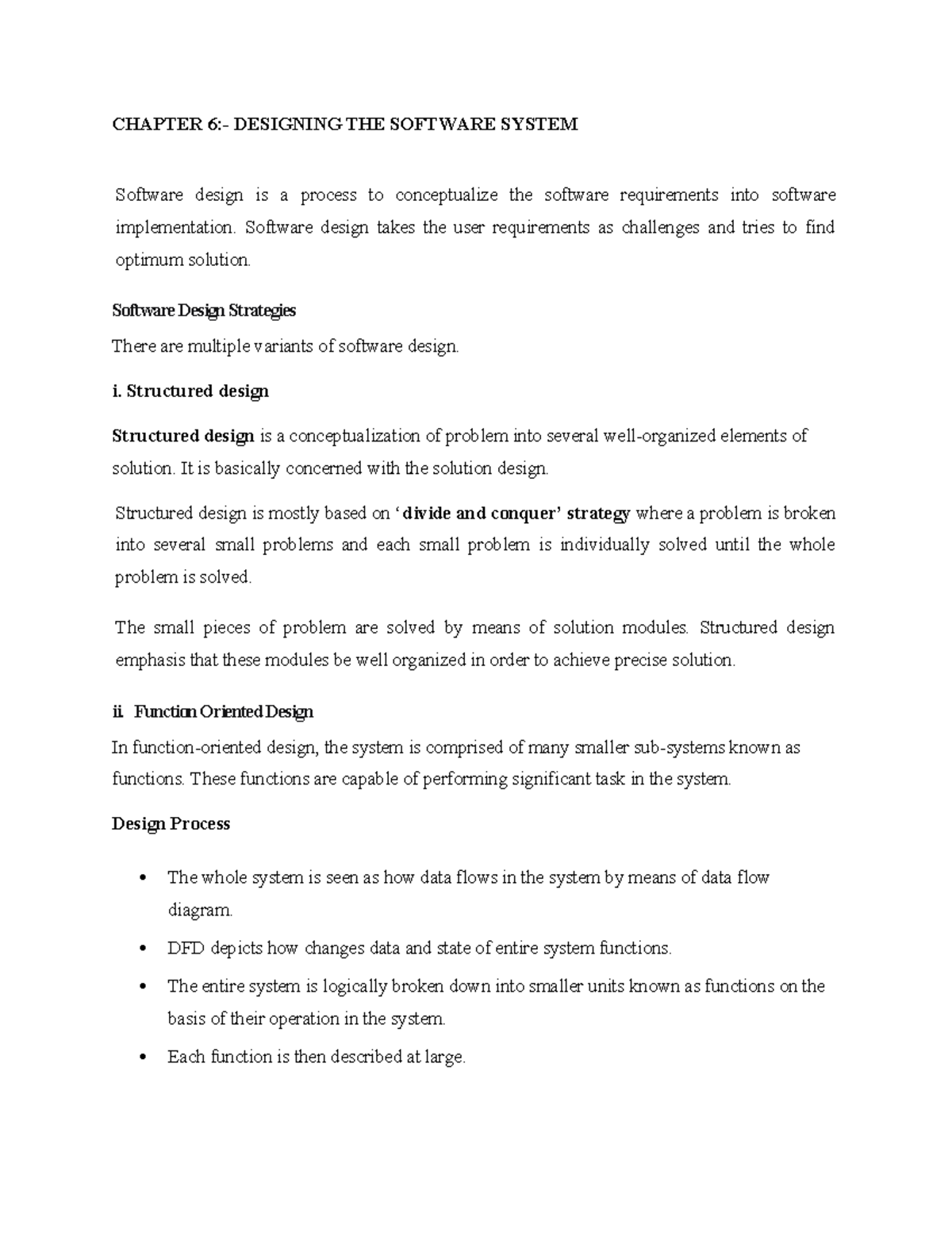 Chapter 6- system design - CHAPTER 6:- DESIGNING THE SOFTWARE SYSTEM ...