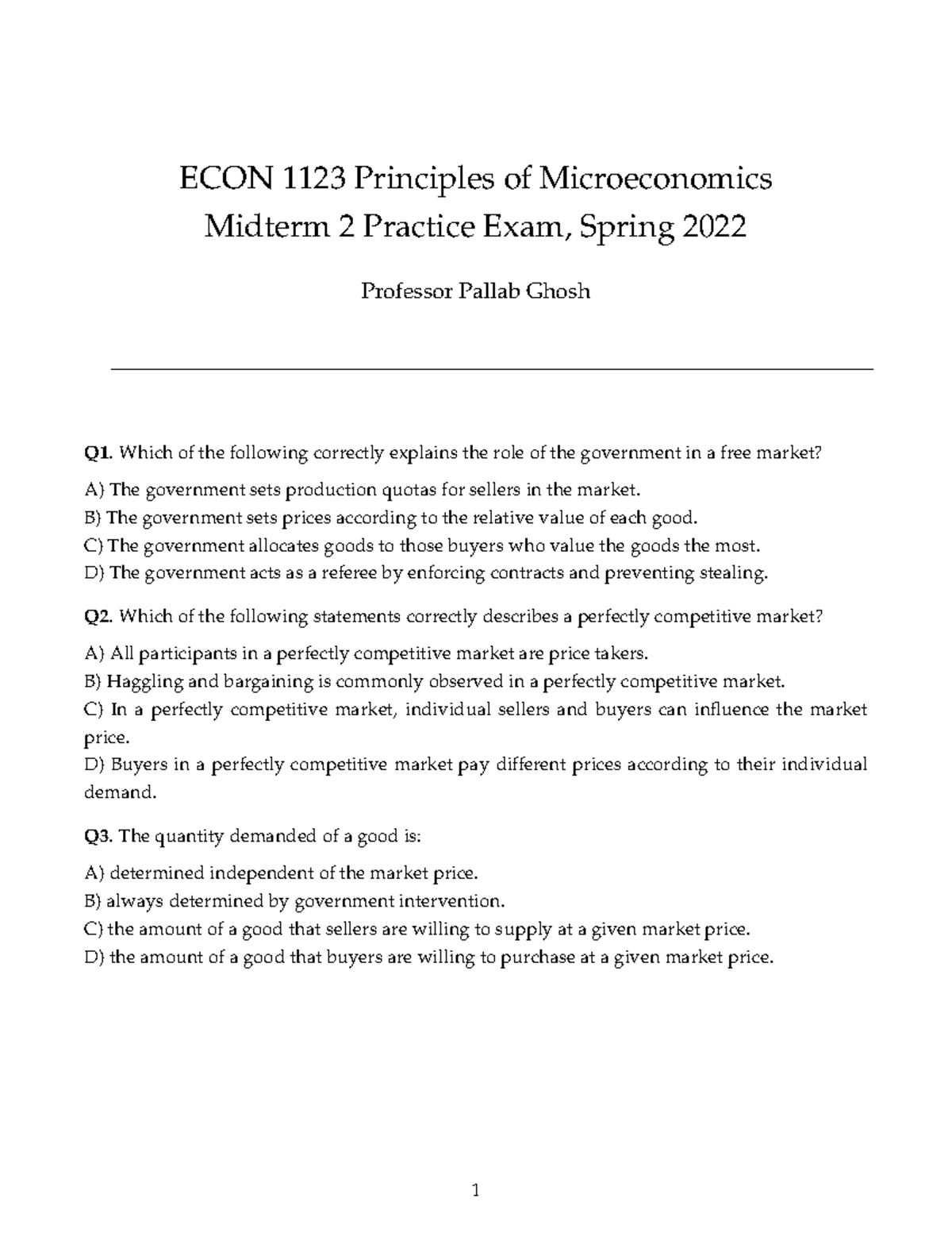 ECON 1123 Midterm 2 Practice Exam - Spring 2022 - Studocu