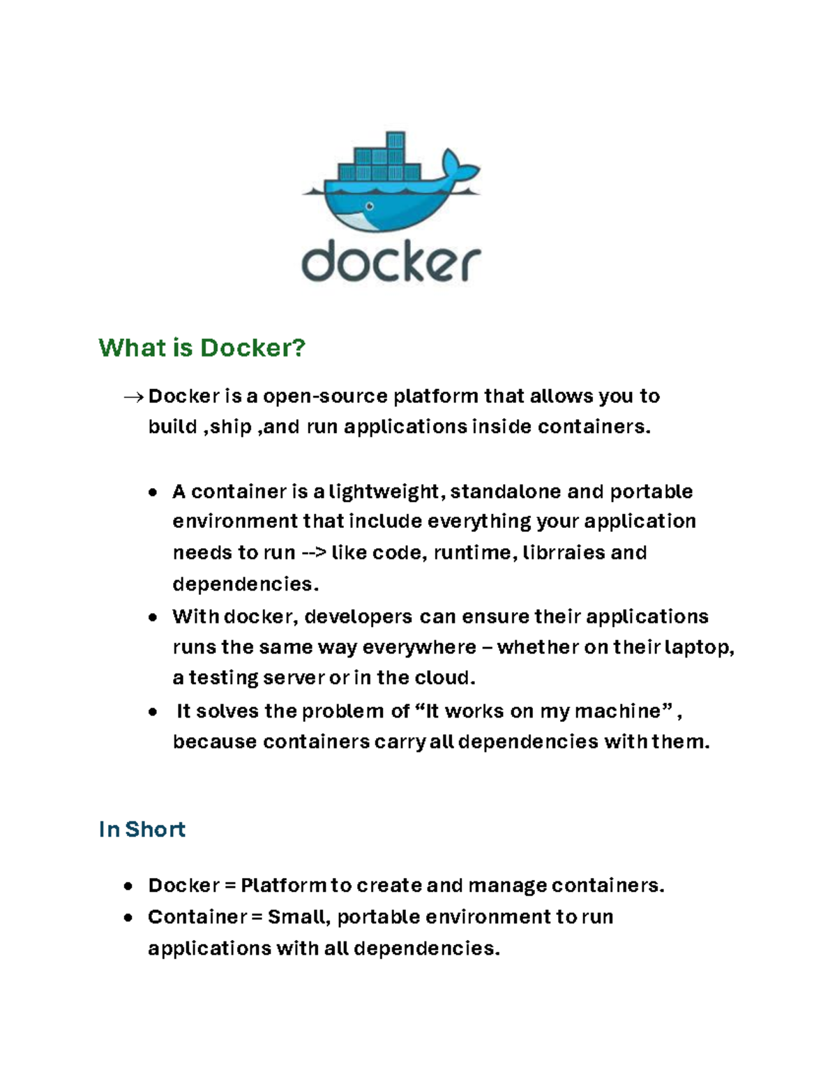 Docker Overview: Building, Shipping, and Running Containers - Studocu