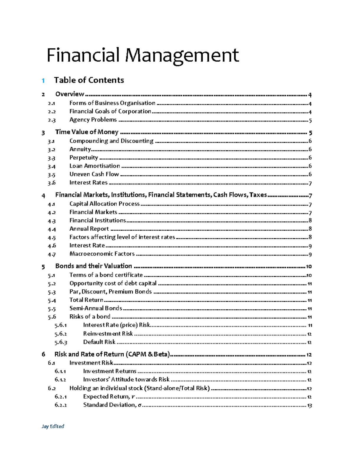 Financial Management 1: Comprehensive Study Guide and Overview - Studocu