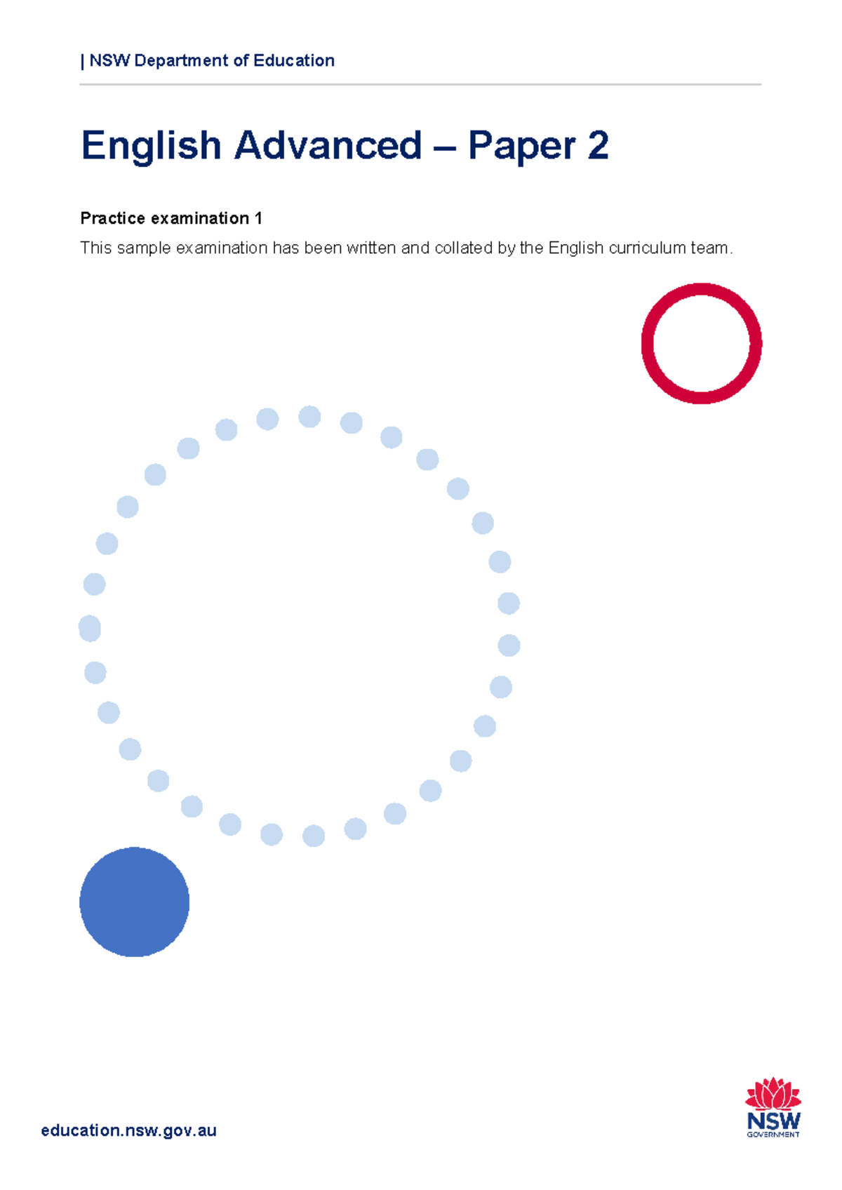 English advanced s6 paper 2 practice exam sample 1 - | NSW Department ...