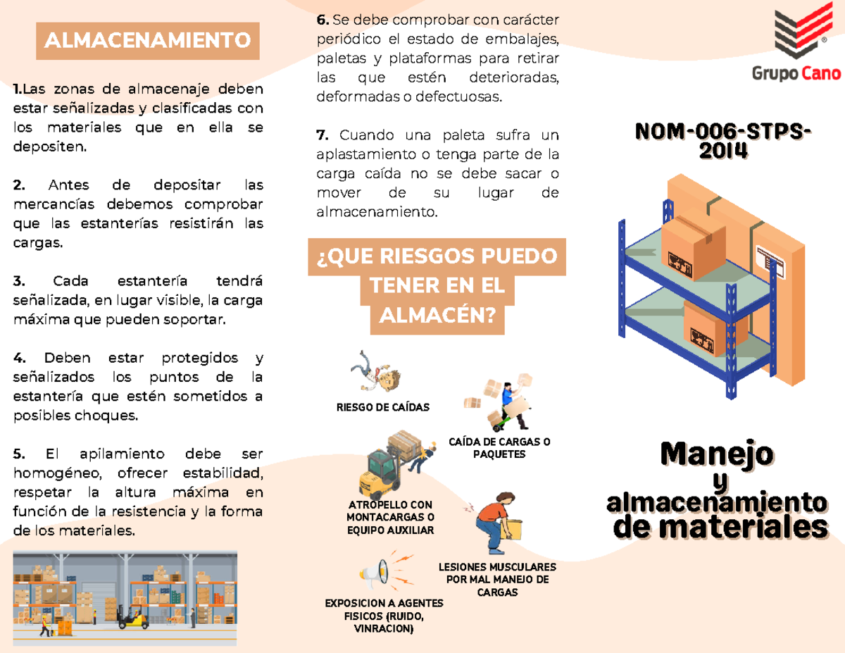 Manejo y Almacenamiento de Materiales según NOM-006-STPS - Studocu