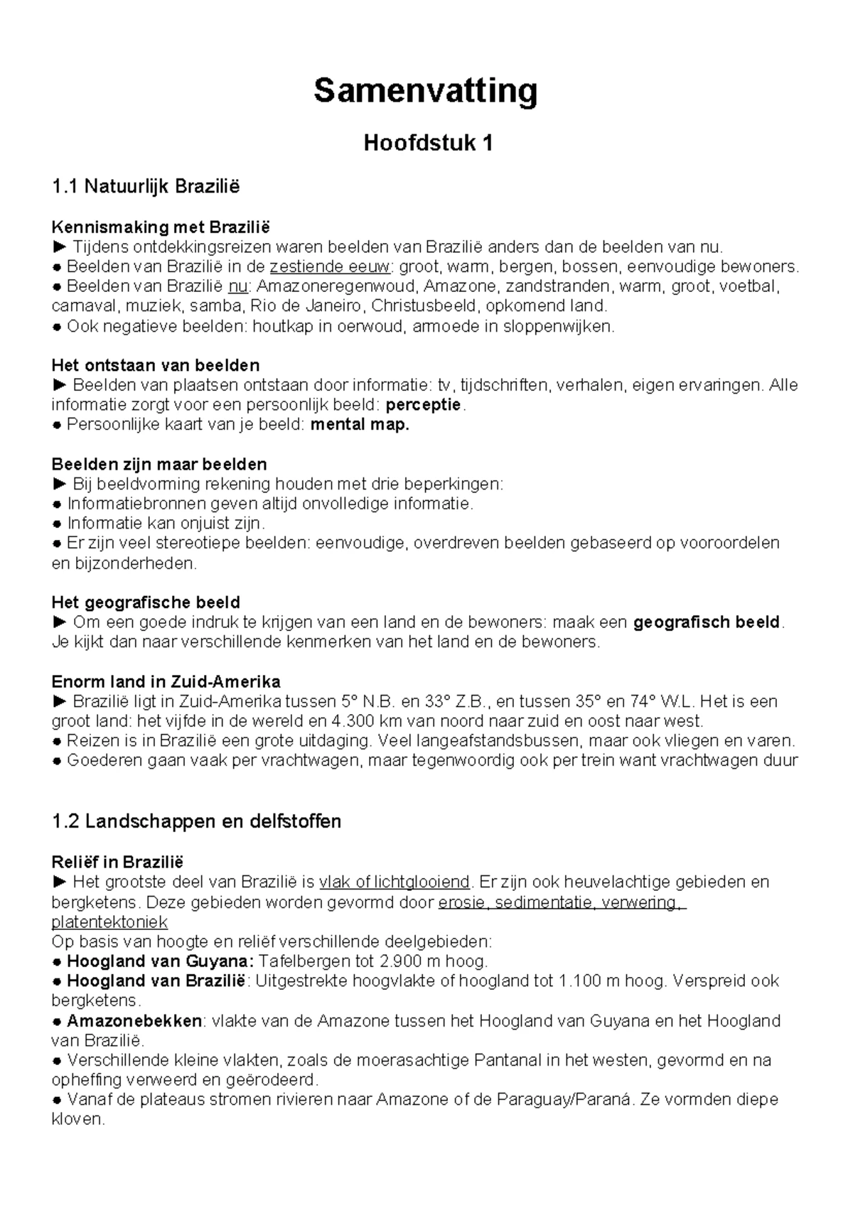 Samenvatting van Natuurlijk Brazilië: Hoofdstukken en Ecosystemen ...