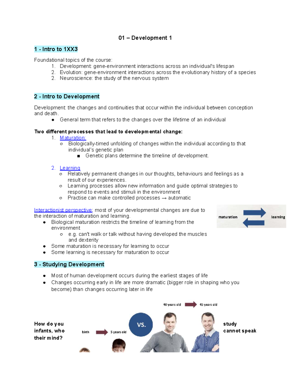 Psych 1XX3 Developmental Psychology: Key Concepts & Research Methods ...