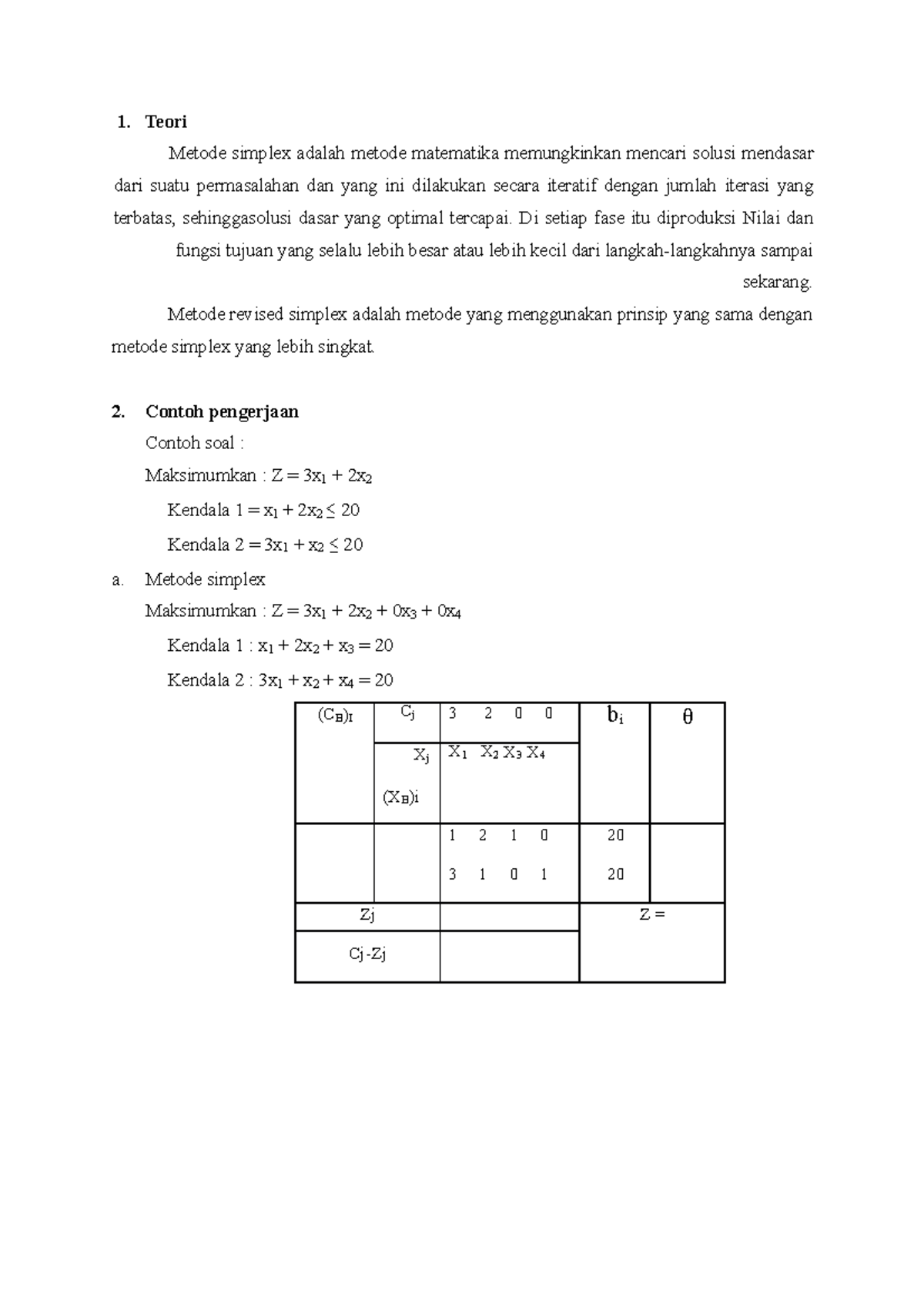Revised Simplex Method - Soal Latihan Penelitian Operasional - Studocu