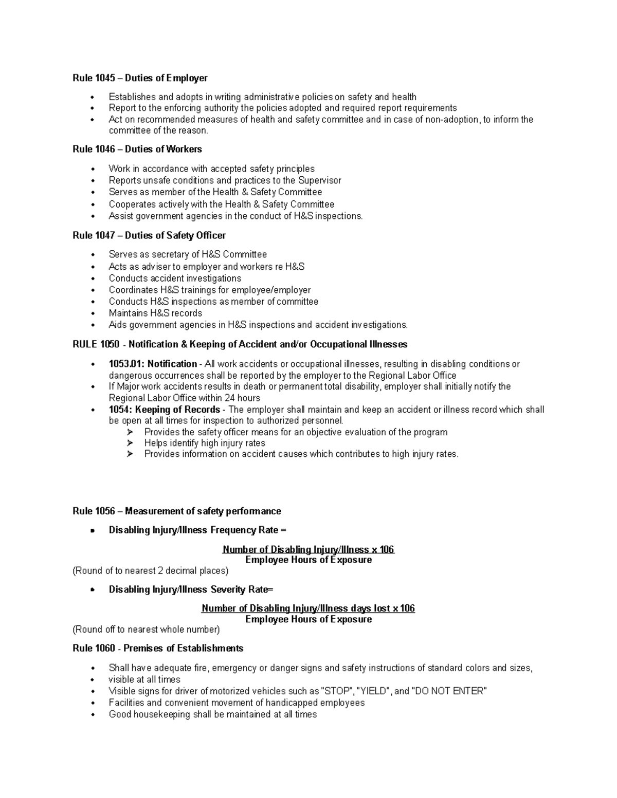 Rule 1045 - • Establishes and adopts in writing administrative policies ...