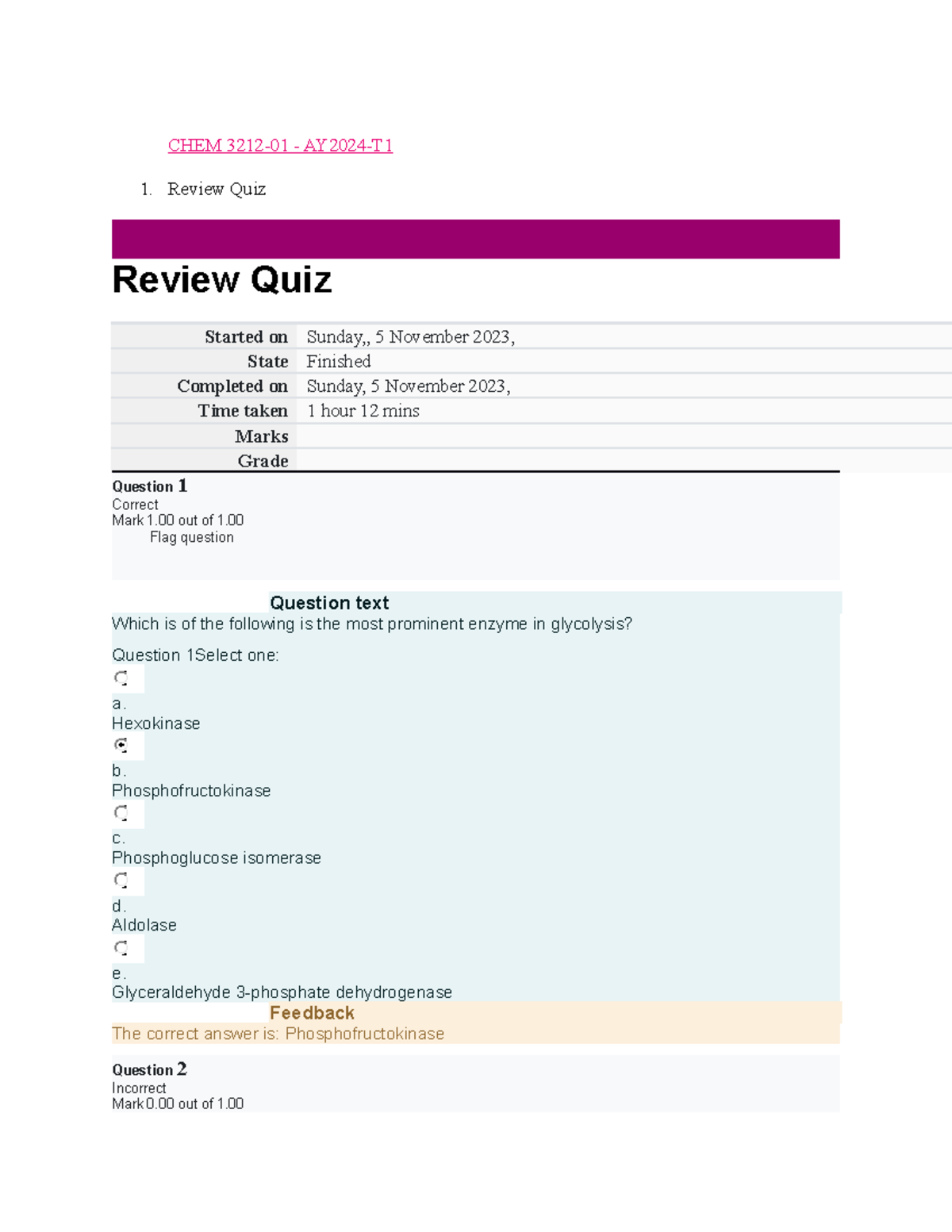CHEM 3212 - Final Review Quiz Notes for AY2024 - Studocu